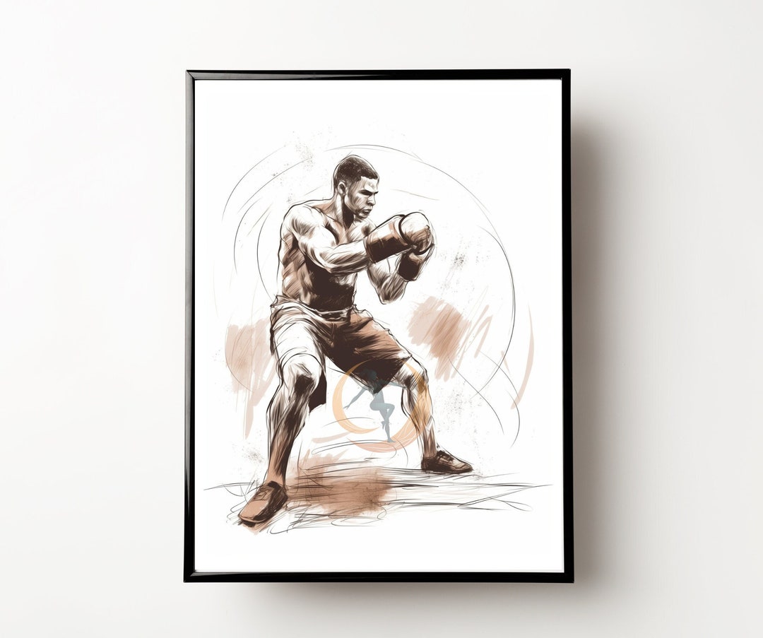 Male Boxing Practise Gym Wall Hanging Fighting Wall Art for Boxers Gym ...