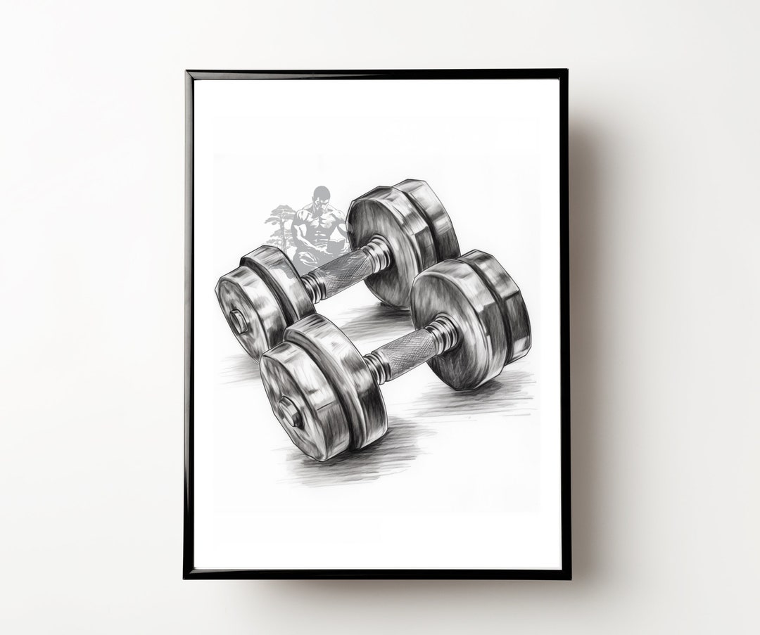 Dumbbell Pair Wall Art for Home Gym Decor Wall Hanging Gift for ...
