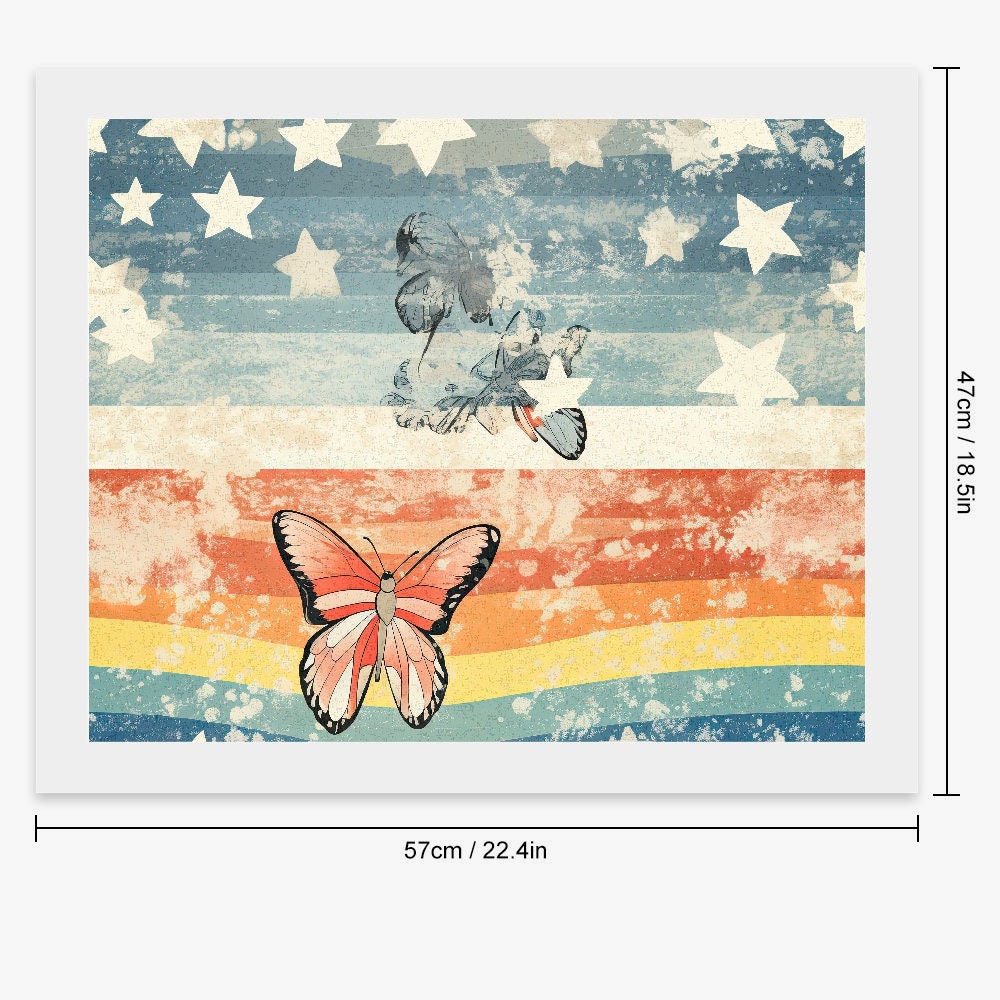 Vintage American Flag Paint by Numbers Kit, Canvas Wall Art With ...