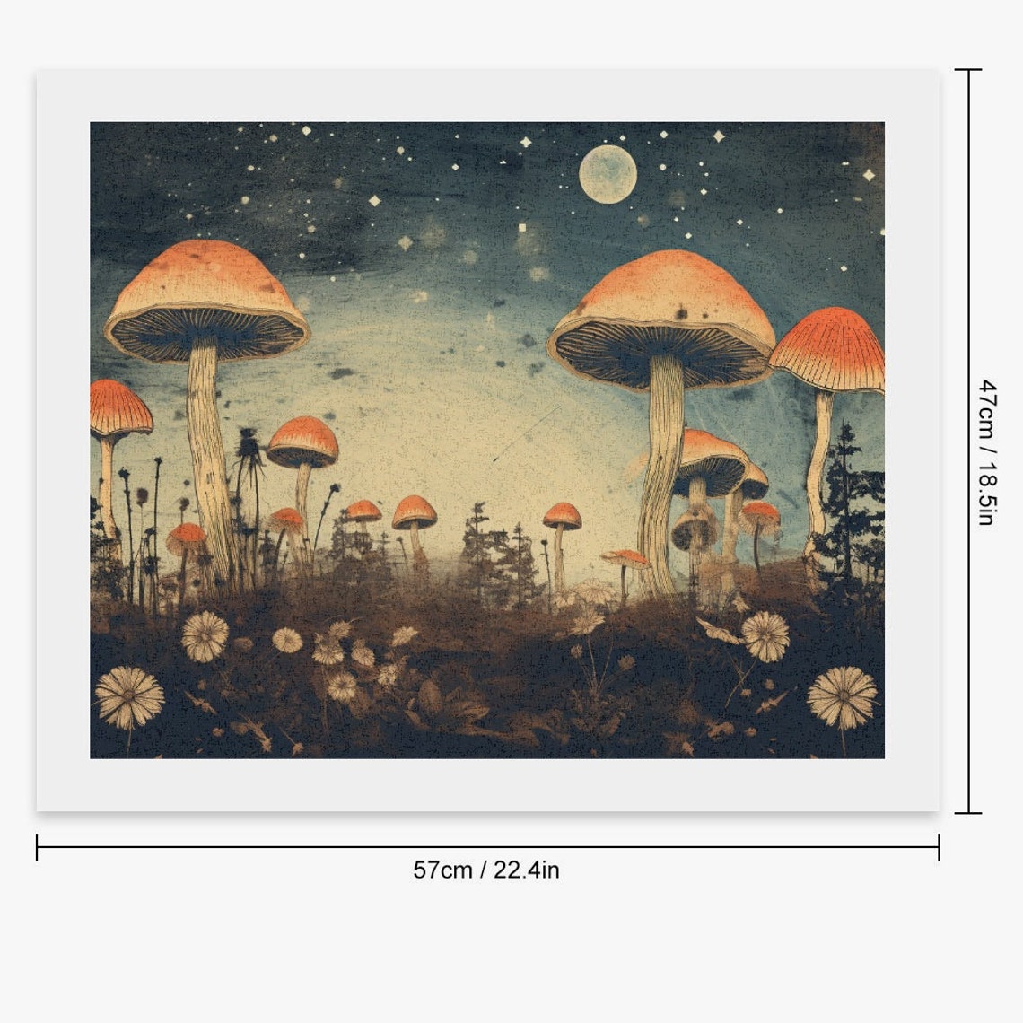 Moonlit Mushroom Field Paint by Numbers Kit, DIY Canvas Painting ...