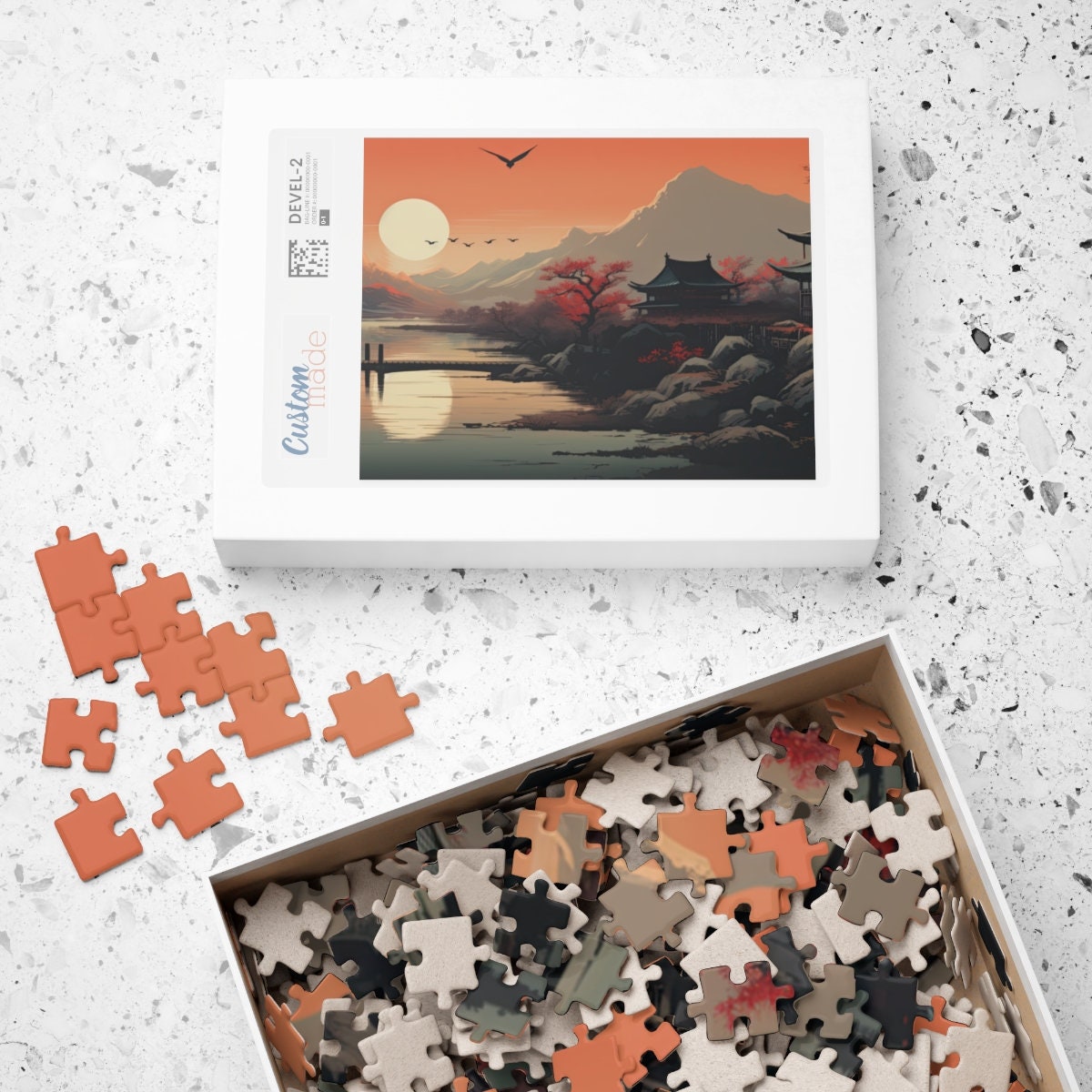 Japanese Landscape Puzzle, Serene Mount Fuji Sunset Jigsaw, Golden Hour ...