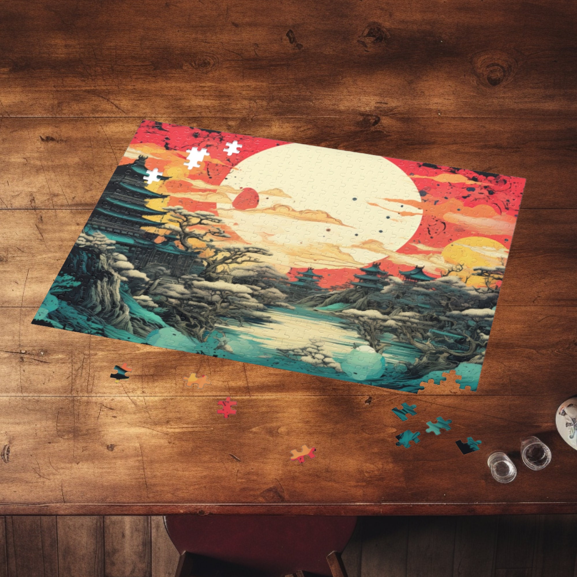 Japanese Art Puzzle, Traditional Ukiyo-e Style Jigsaw, Unique Gift Idea ...