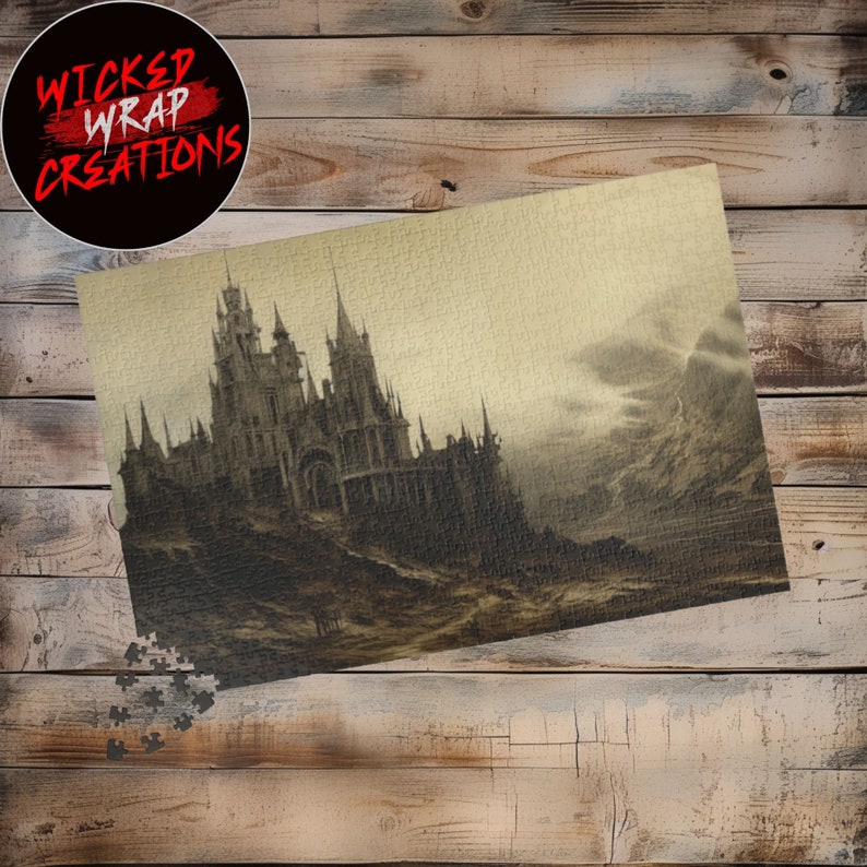 Gothic Fantasy Castle Puzzle, Vintage Style Artwork, Challenging Jigsaw ...