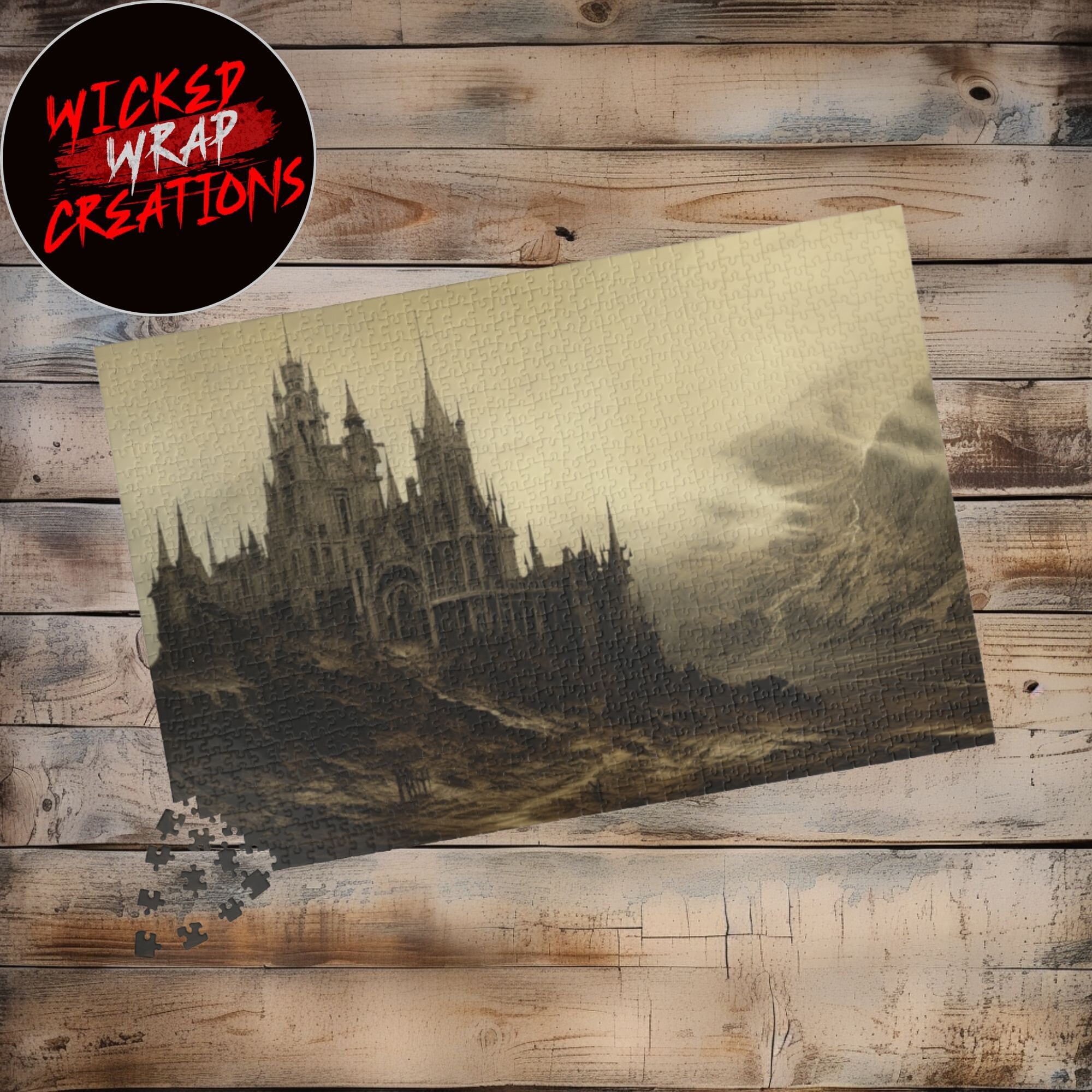 Gothic Fantasy Castle Puzzle, Vintage Style Artwork, Challenging Jigsaw ...