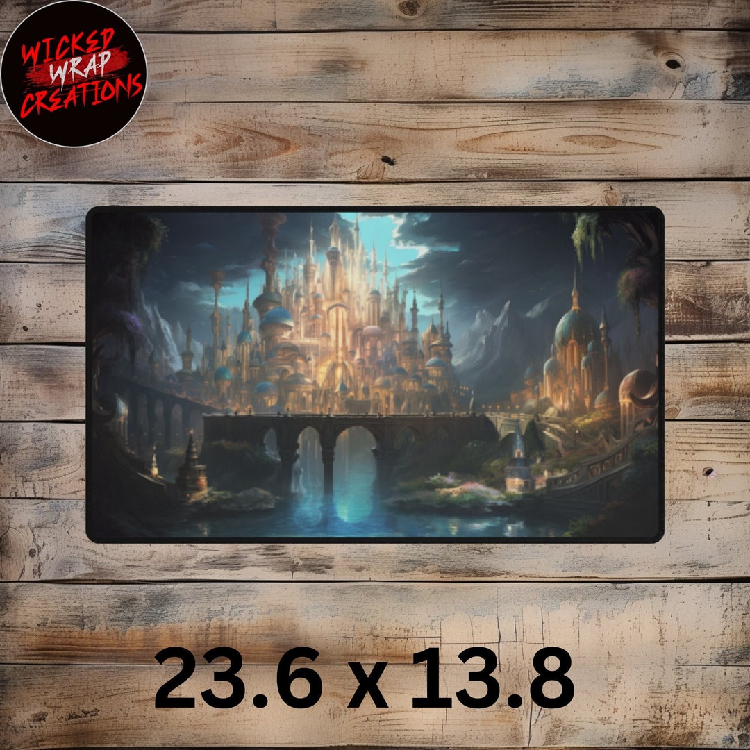 Lorcana MTG Gaming Playmat With Fantasy Castle Art, Durable Card Game ...