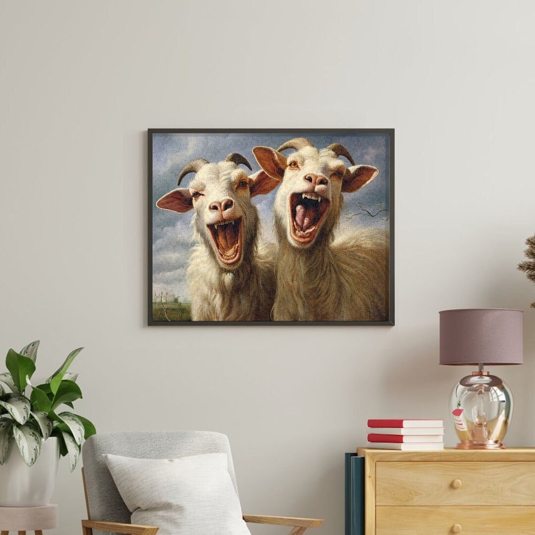 Laughing Goats Paint by Numbers Kit, DIY Canvas Painting, Art Therapy ...