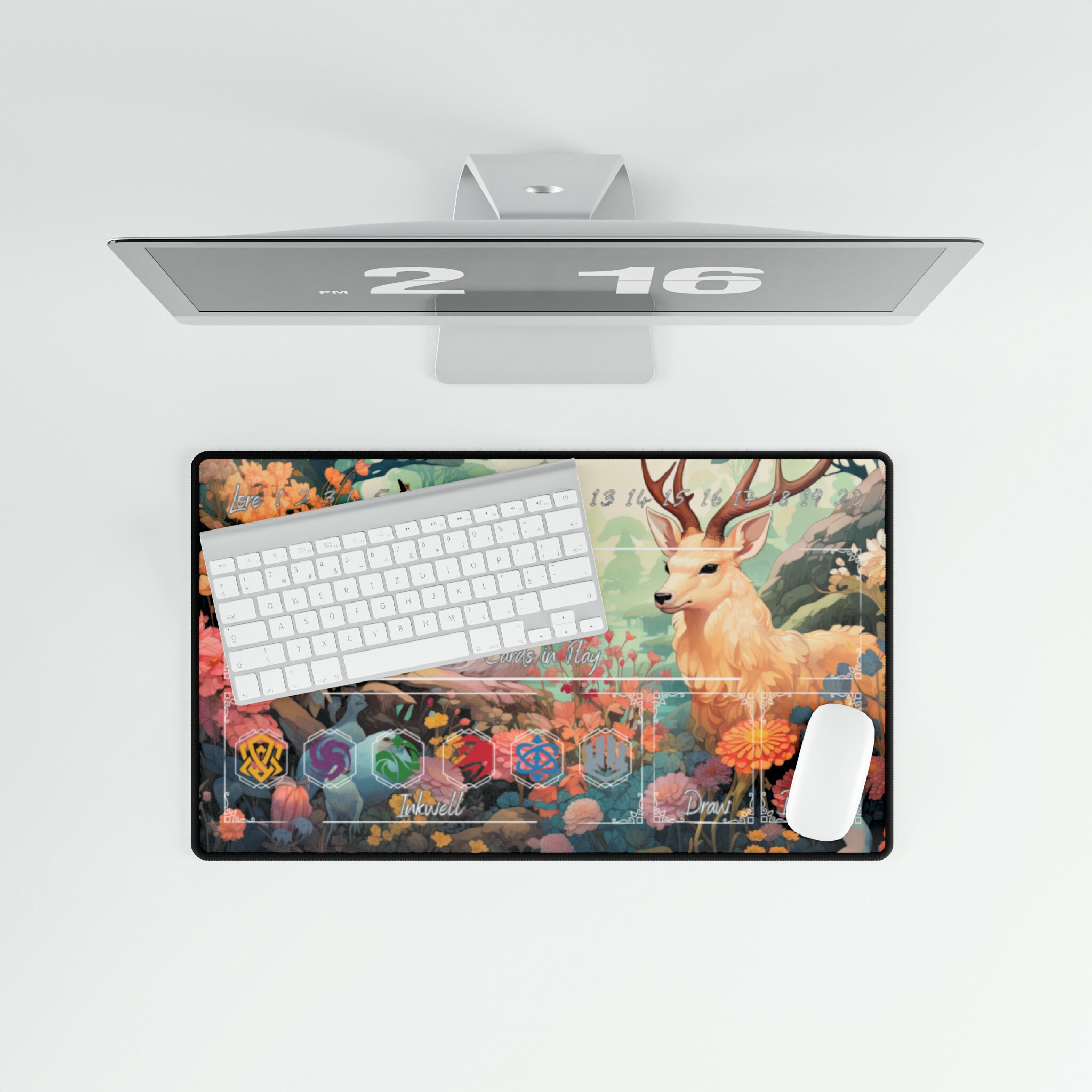 Enchanted Forest Lorcana Playmat, Magical Deer Fantasy MTG Gaming Mat ...