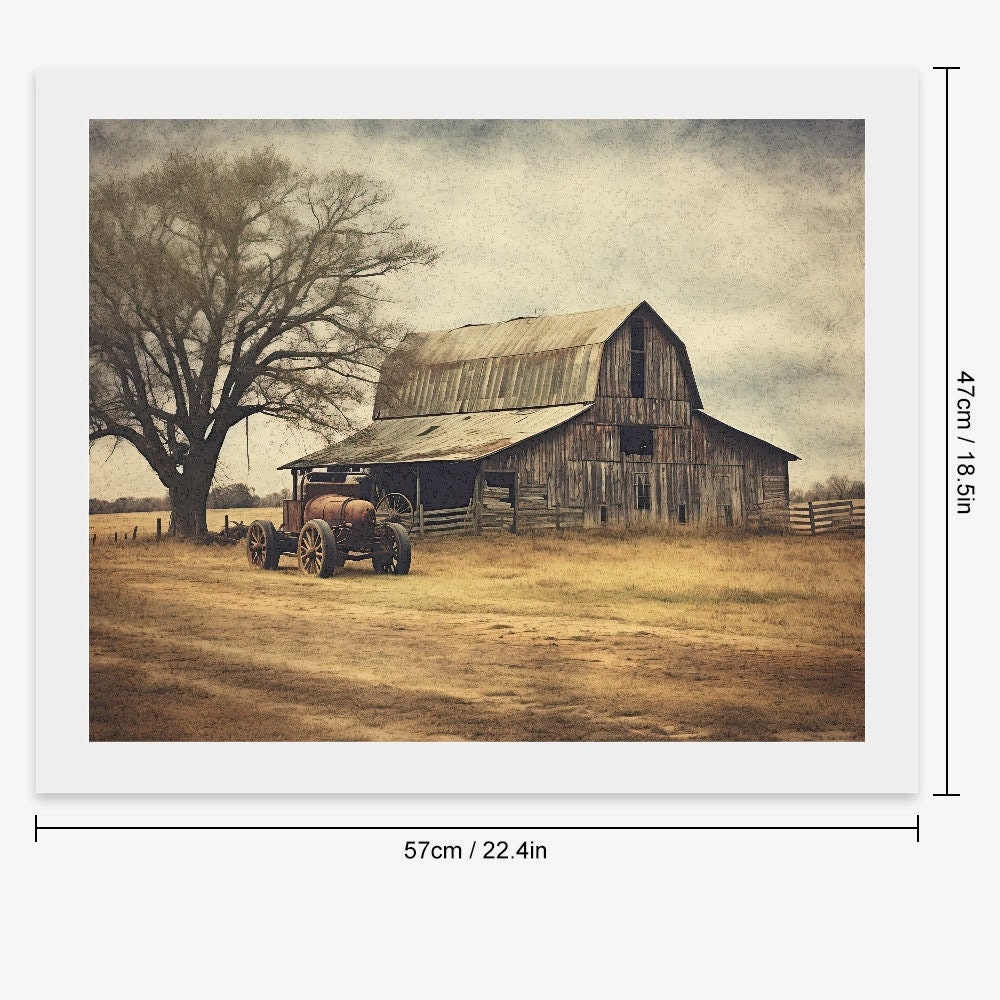 Rustic Farmhouse Paint by Numbers Kit, Vintage Barn Canvas Art, DIY ...