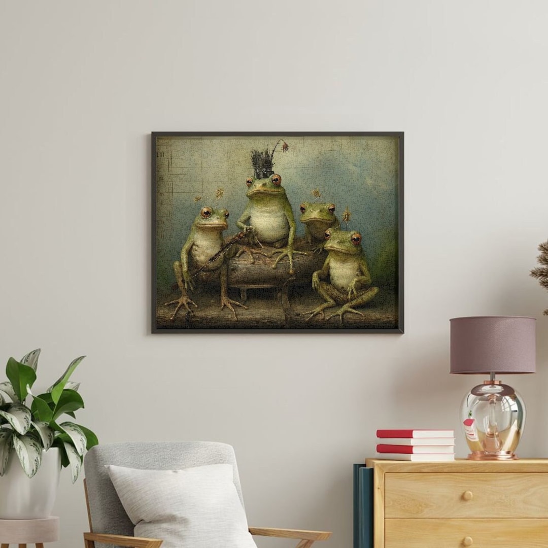 Whimsical Frog Family Paint by Numbers, Victorian Frogs Canvas Art, DIY ...