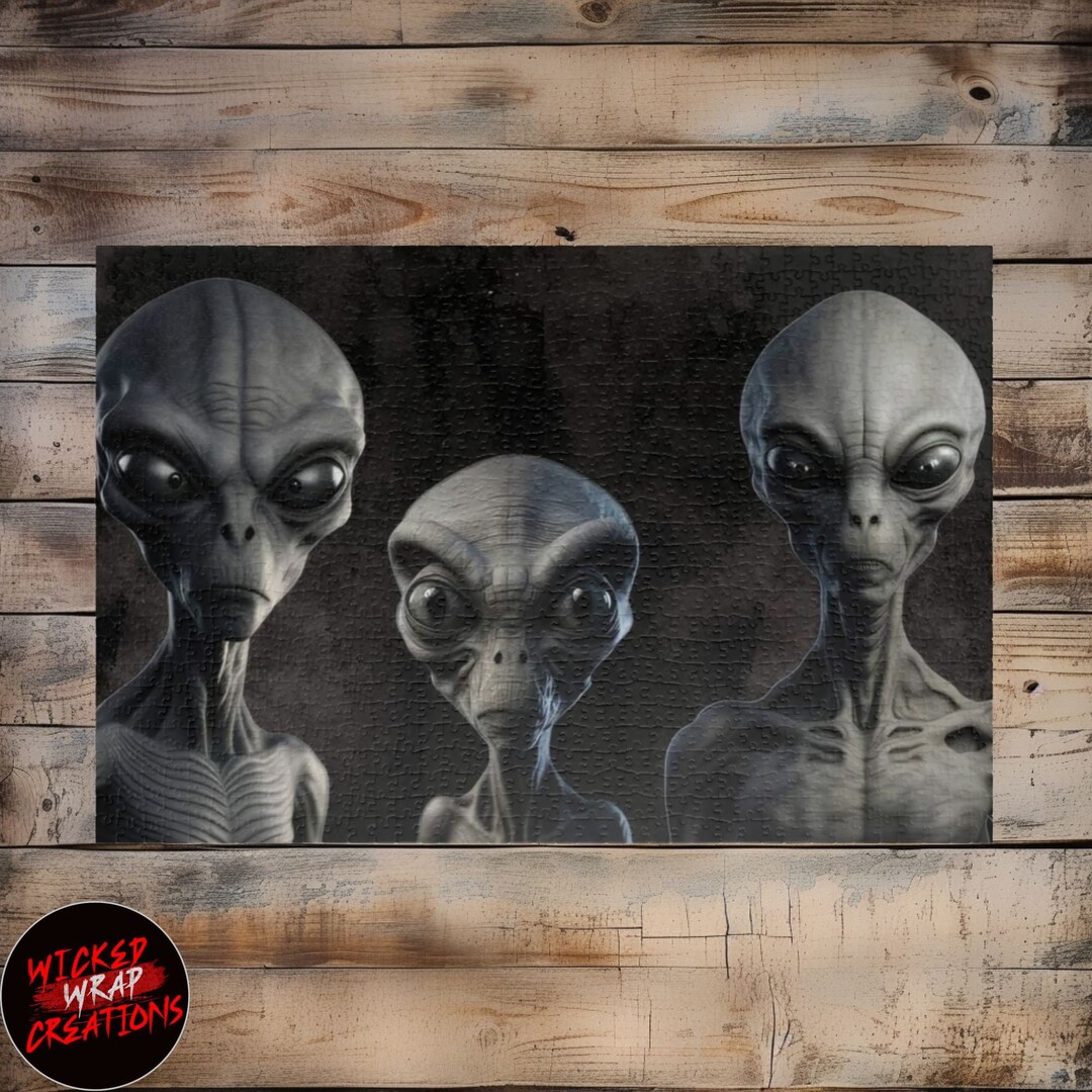 Extraterrestrial Aliens Jigsaw Puzzle, Sci-fi Mystery Wooden Puzzle ...