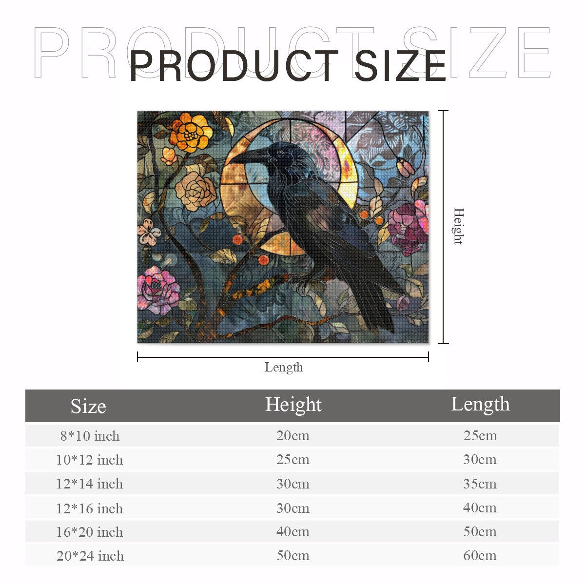 Stunning Raven Stained Glass Diamond Painting Kit, Perfect Gift for Art ...