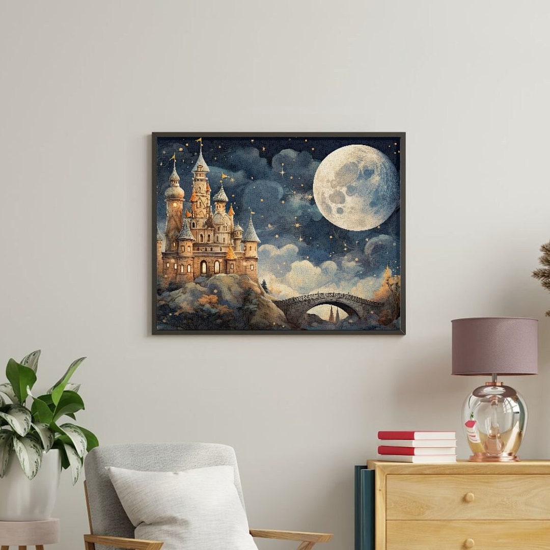 Enchanted Castle Moonlight Paint by Numbers Kit, DIY Art Canvases, Home ...