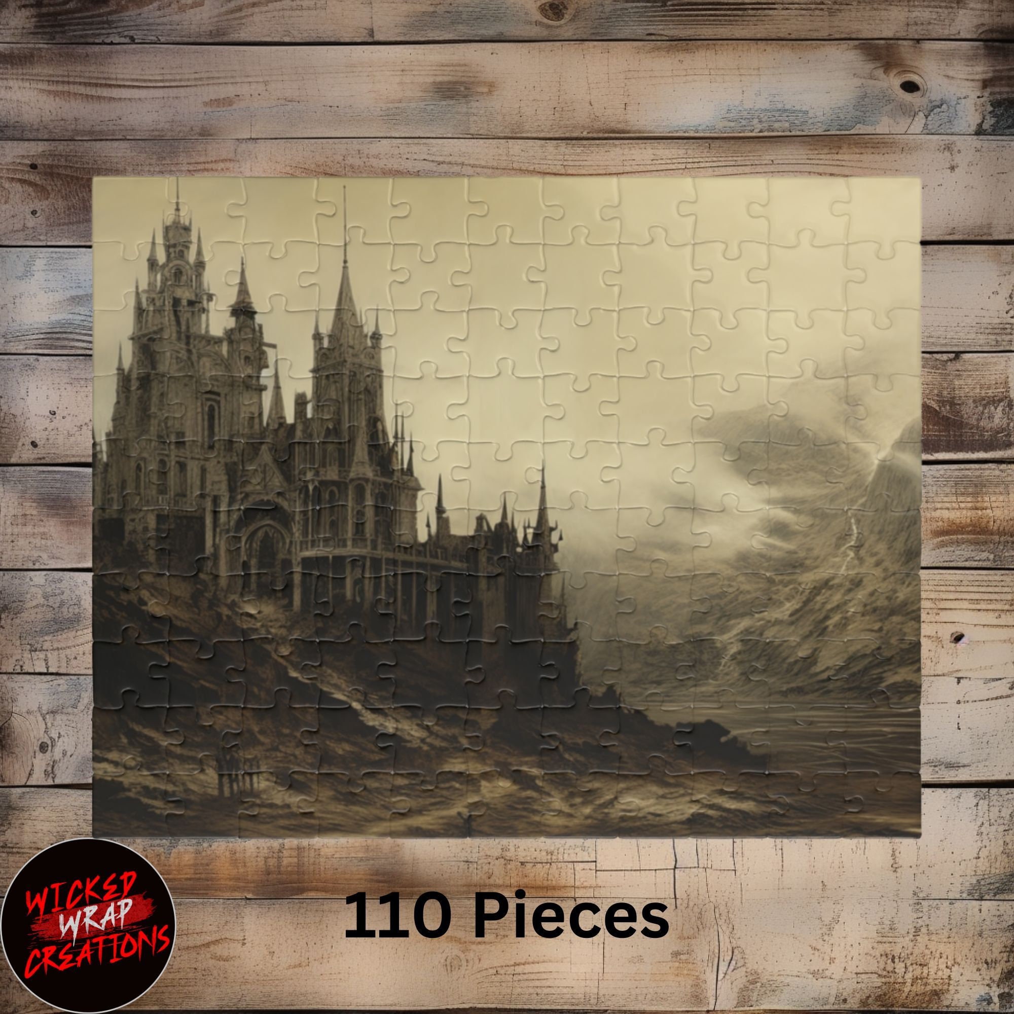 Gothic Fantasy Castle Puzzle, Vintage Style Artwork, Challenging Jigsaw ...