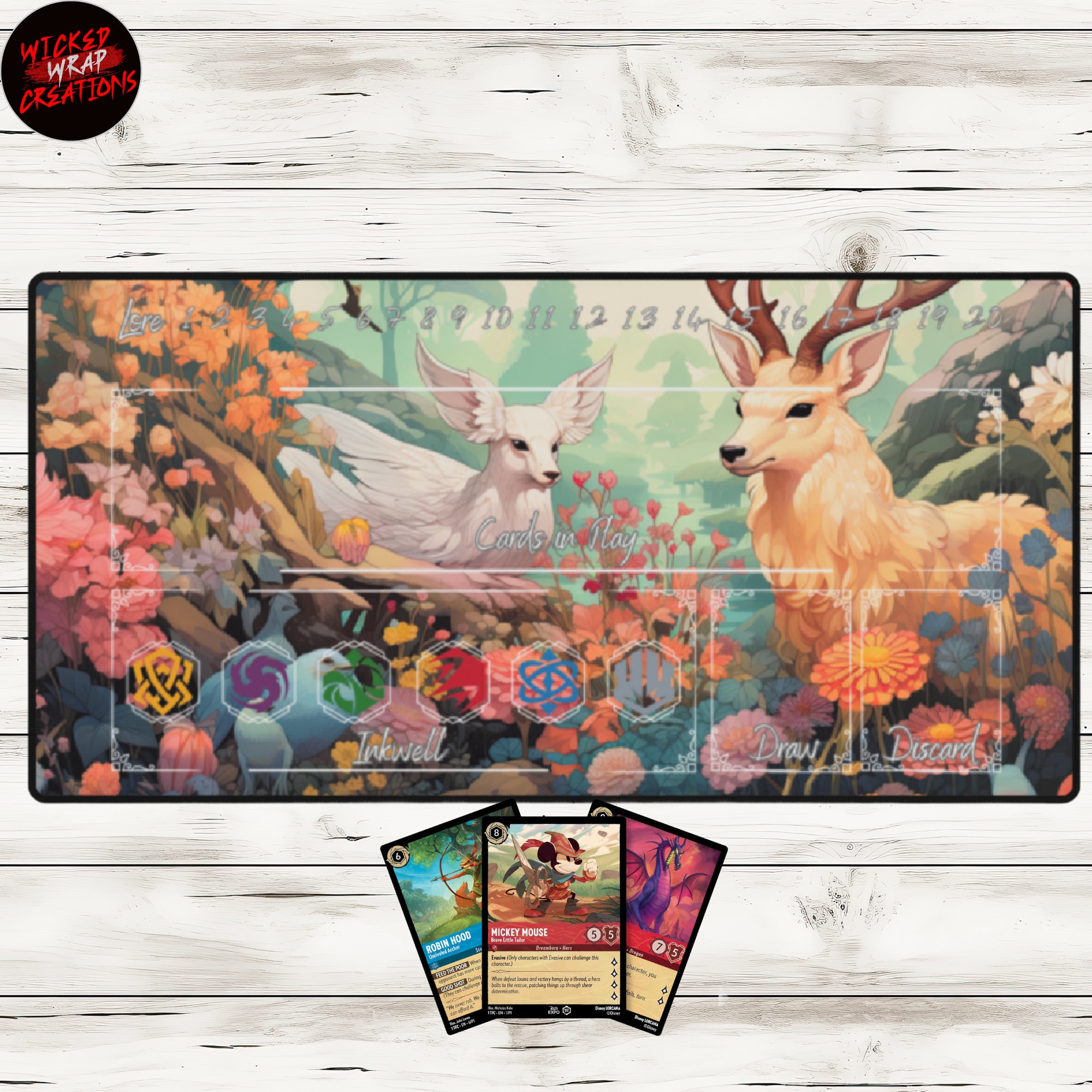 Enchanted Forest Lorcana Playmat, Magical Deer Fantasy MTG Gaming Mat ...