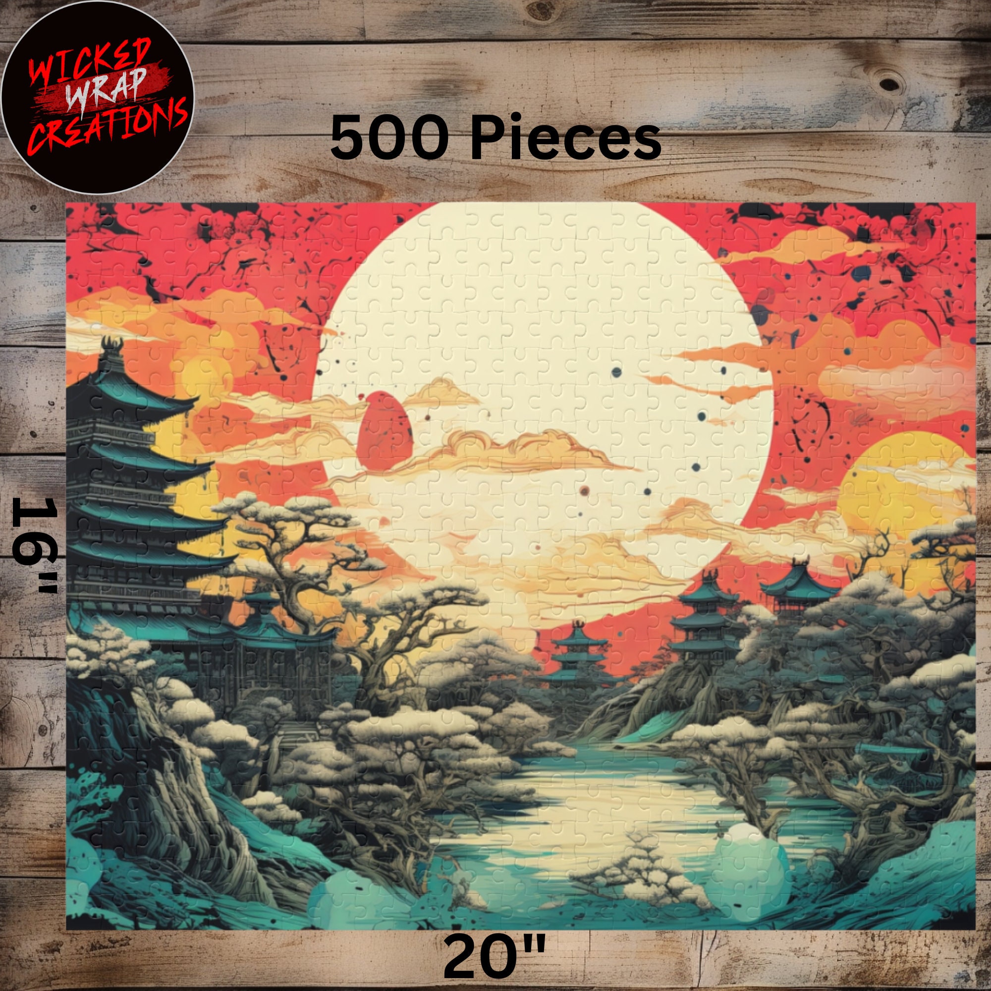 Japanese Art Puzzle, Traditional Ukiyo-e Style Jigsaw, Unique Gift Idea ...