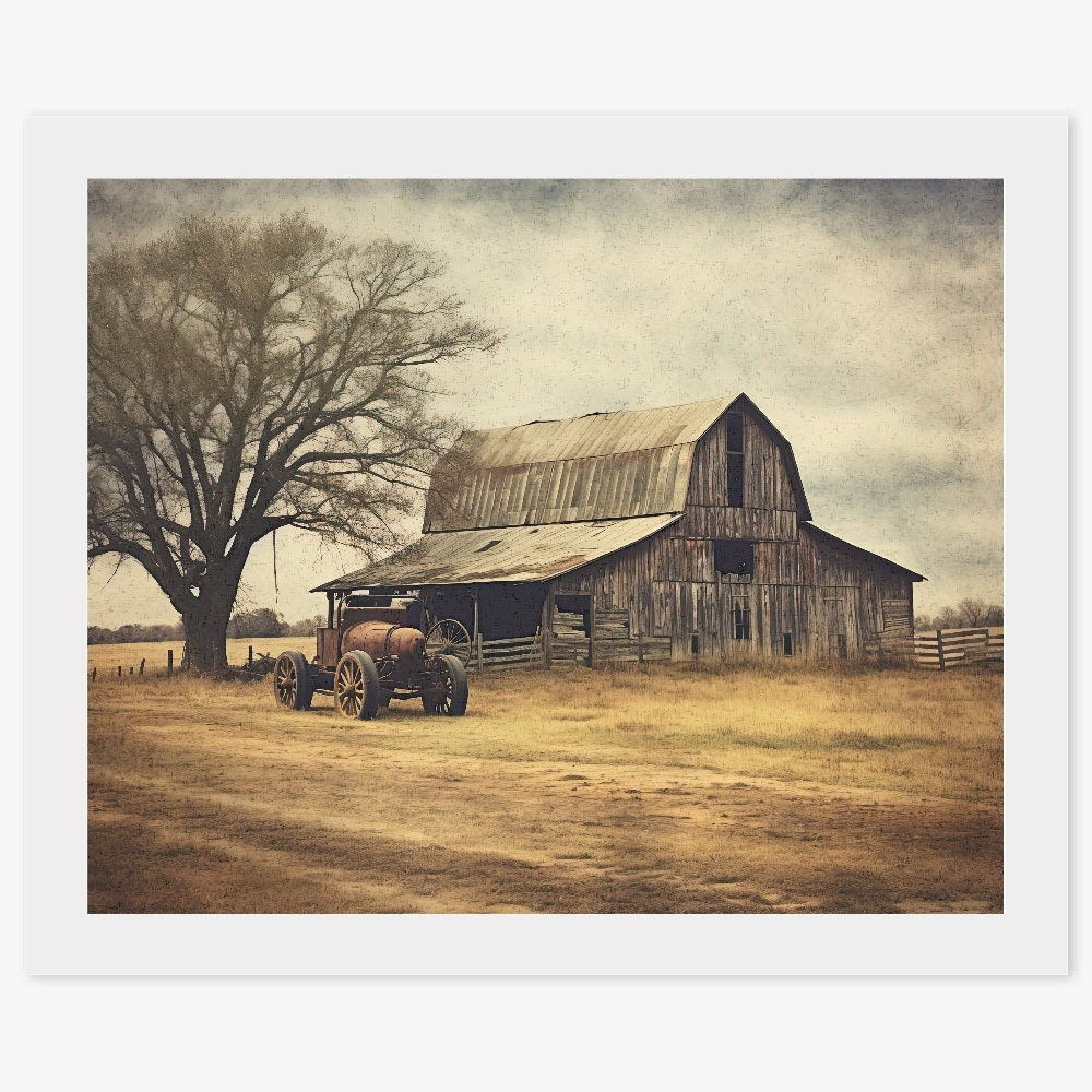 Rustic Farmhouse Paint by Numbers Kit, Vintage Barn Canvas Art, DIY ...