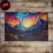 Colorful Mountain Sunset Scene Puzzle, Vibrant Landscape Jigsaw, Family ...