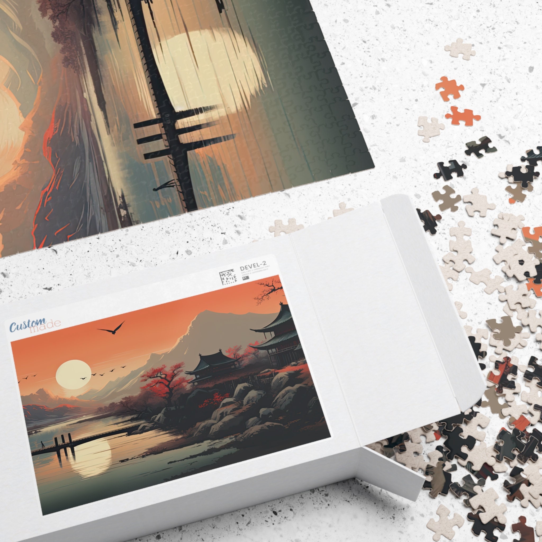 Japanese Landscape Puzzle, Serene Mount Fuji Sunset Jigsaw, Golden Hour ...
