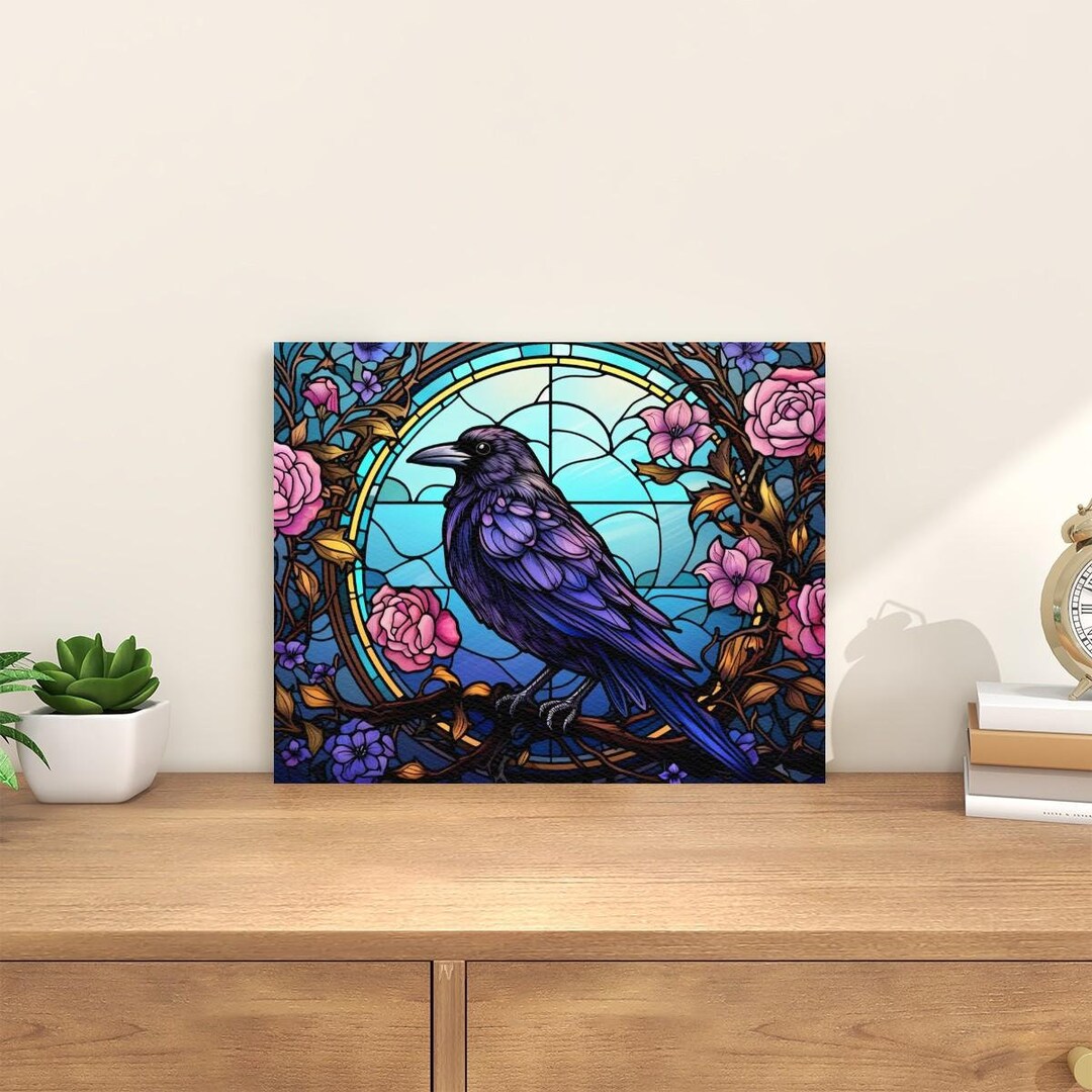 Raven Paint by Numbers Kit, DIY Painting Set, Perfect Gift, Stained ...