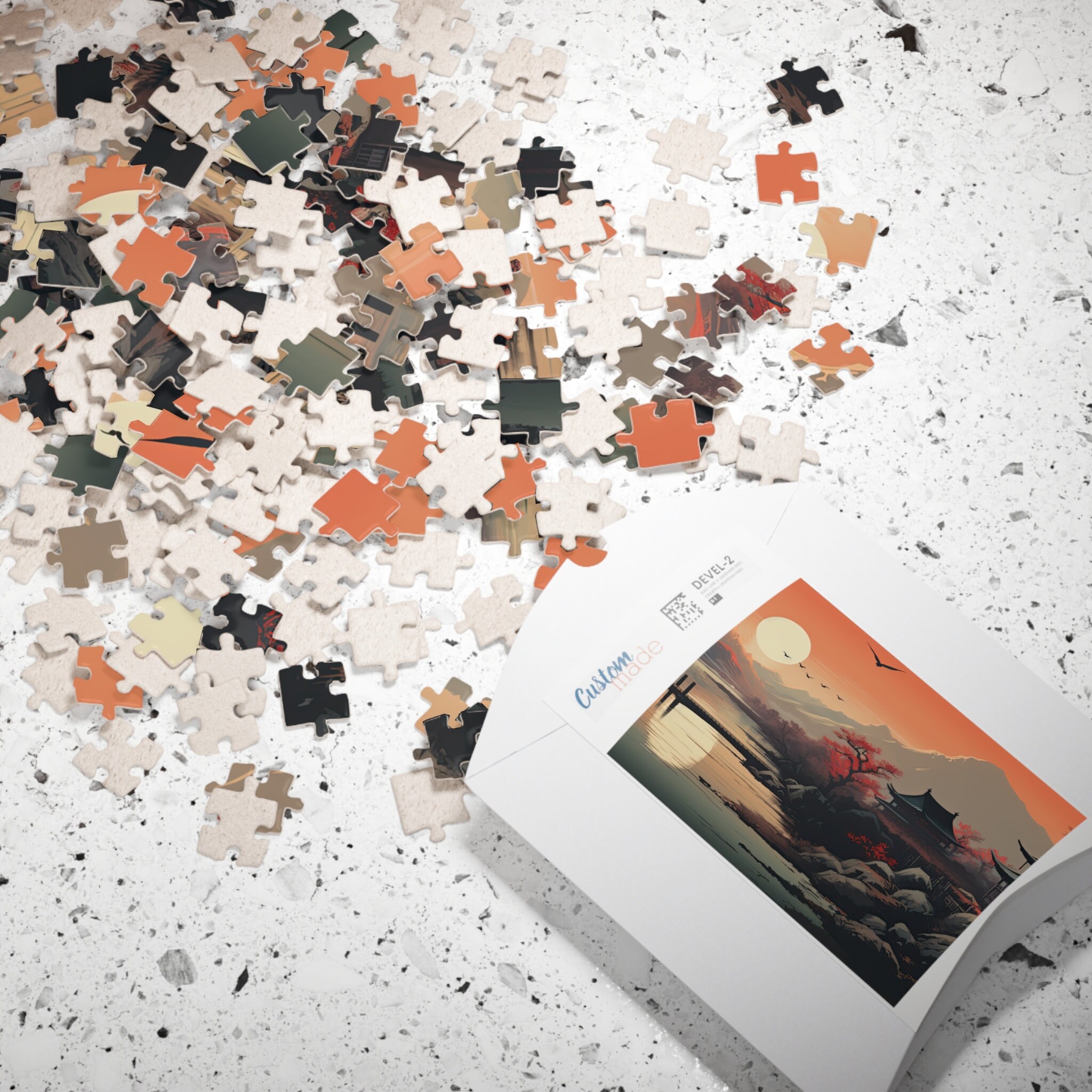 Japanese Landscape Puzzle, Serene Mount Fuji Sunset Jigsaw, Golden Hour ...