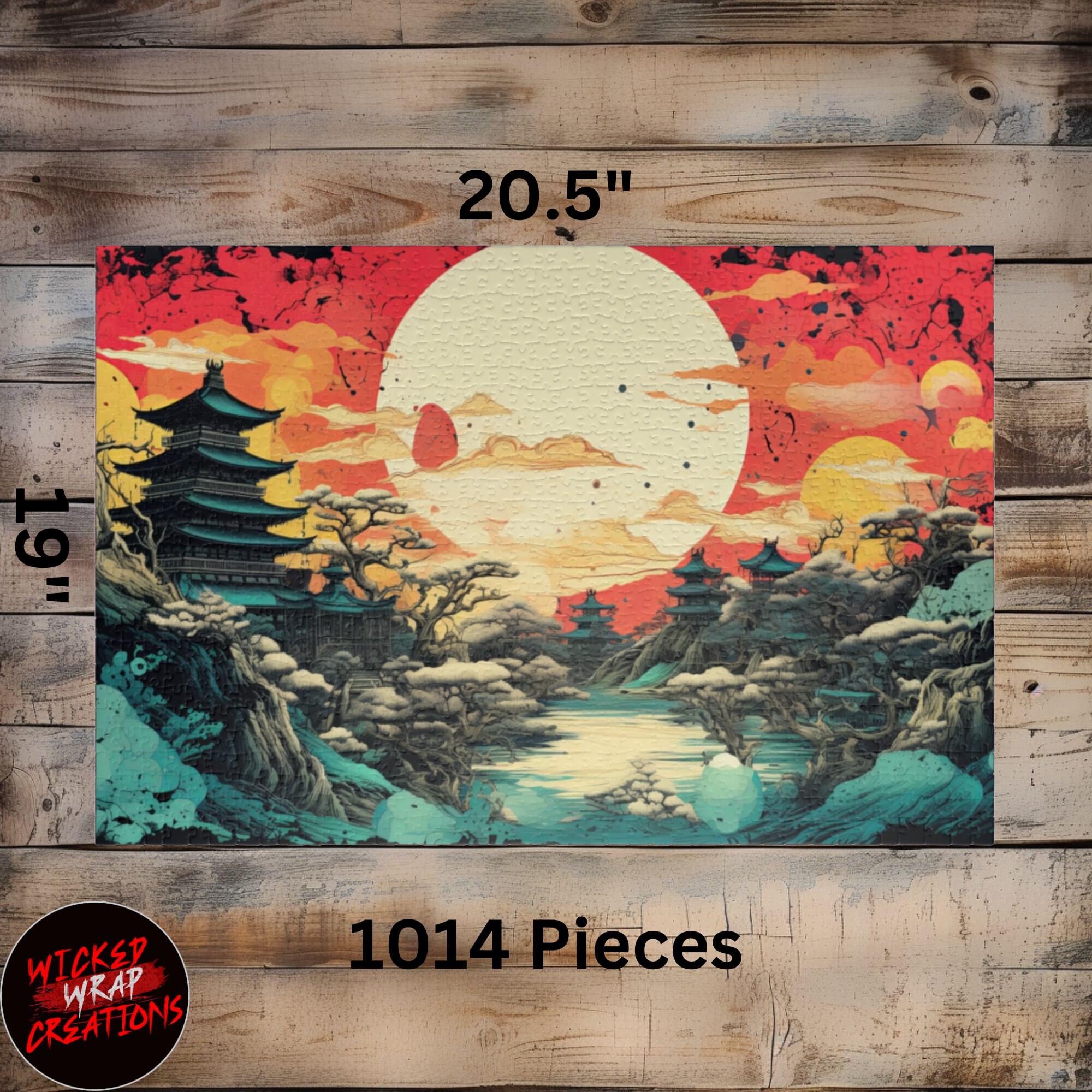 Japanese Art Puzzle, Traditional Ukiyo-e Style Jigsaw, Unique Gift Idea ...