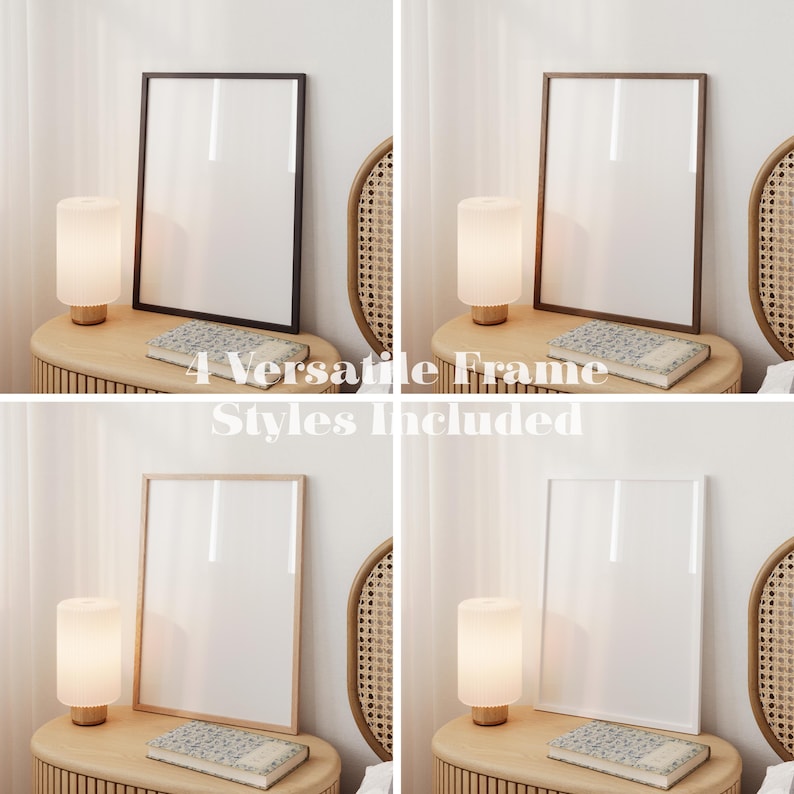 Frame Mockup PSD Smart Object - Customizable, Scandinavian Bedroom ...