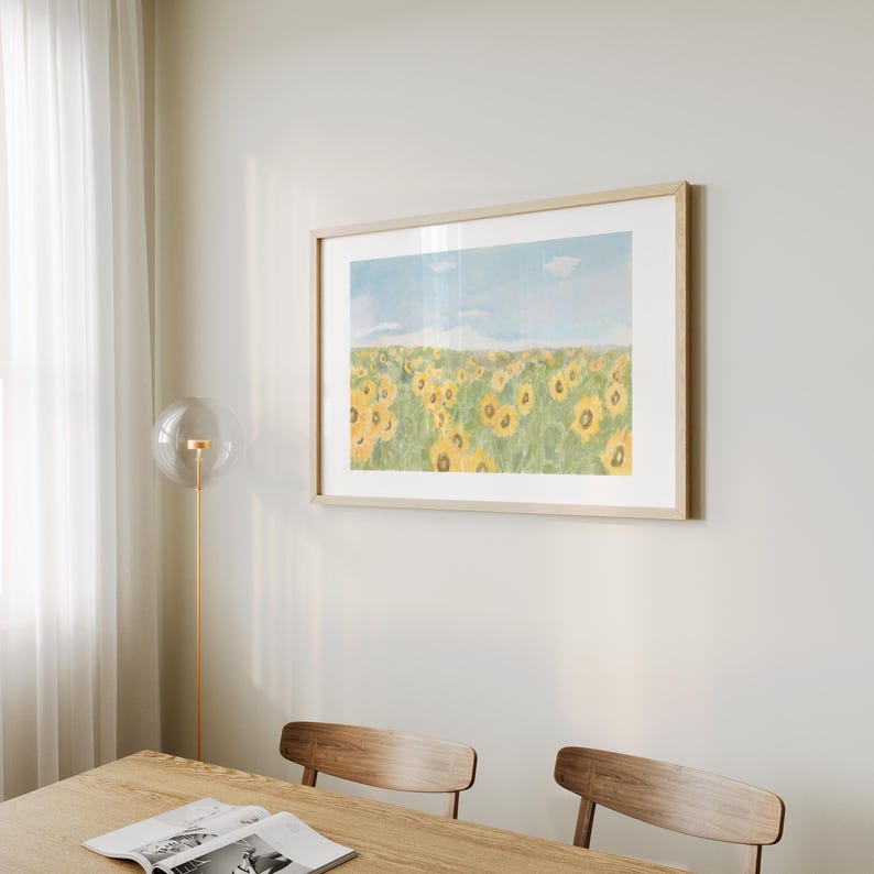 Frame Mockup PSD | Horizontal Poster | Sunny Dining Room (digital ...