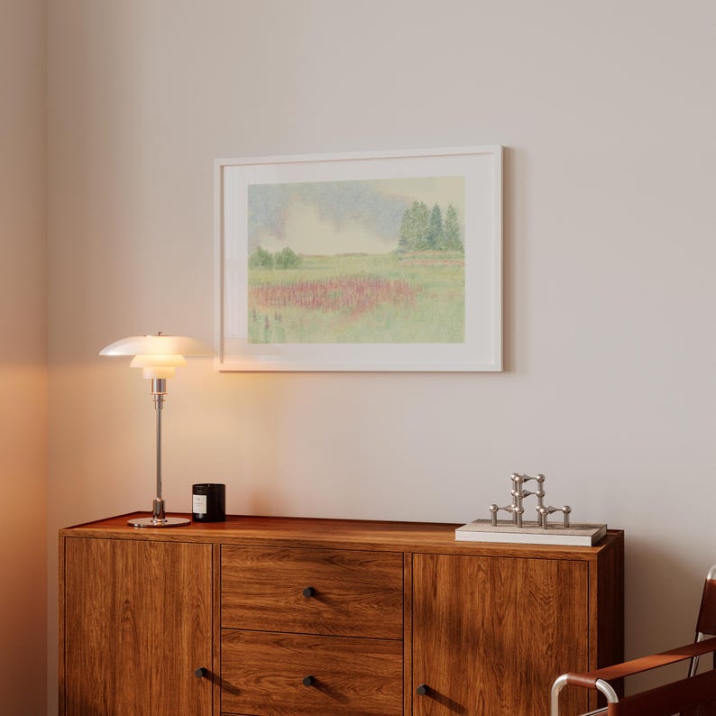 Horizontal Frame Mockup PSD, Mid Century Modern Poster Display (digital ...