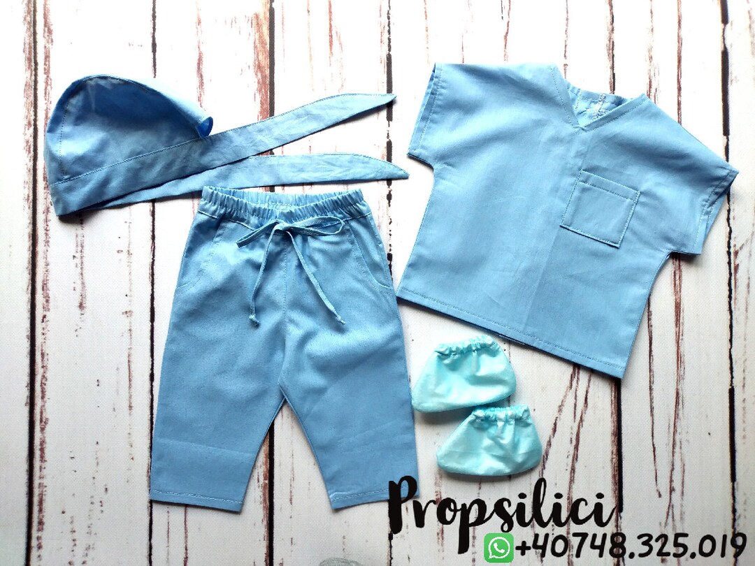 Baby Scrubs Costume: Newborn Photo Prop, Handmade Cotton Clothes - Etsy