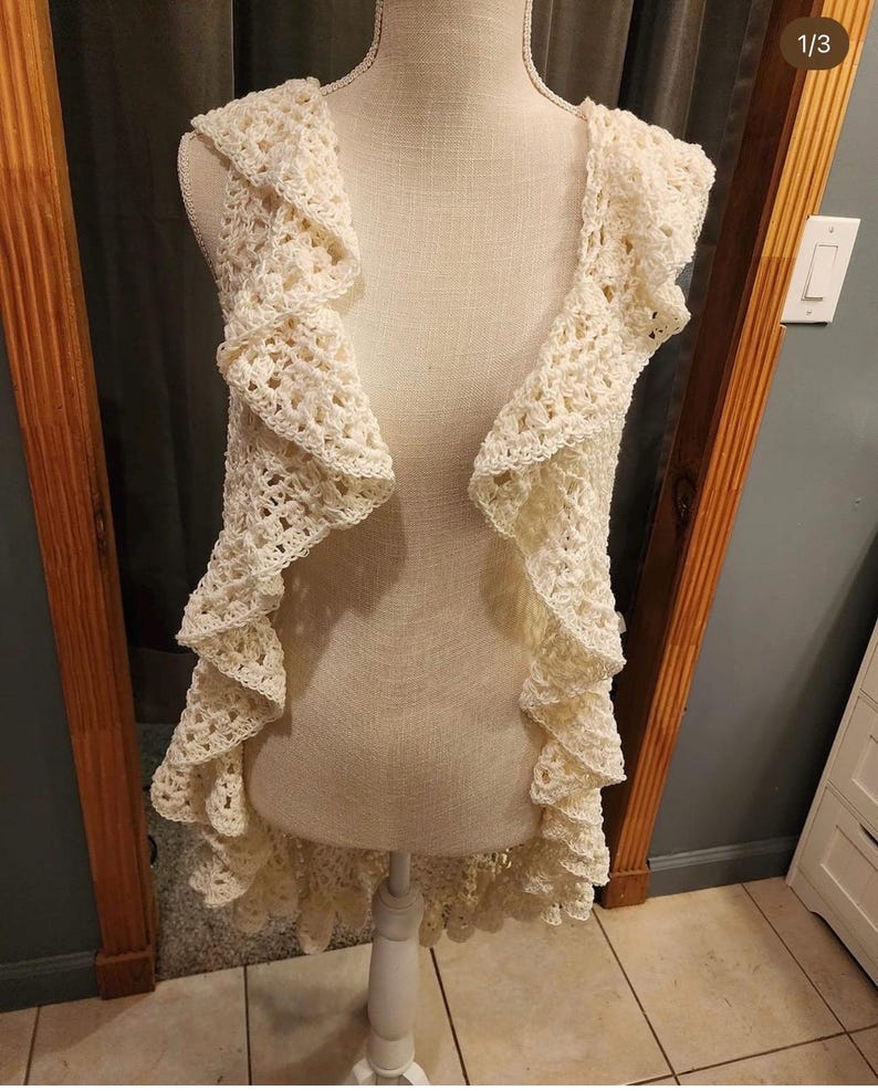 Lotus Duster Vest, Hippie Lace Mandala Jacket Vest, Boho Crochet Vest ...