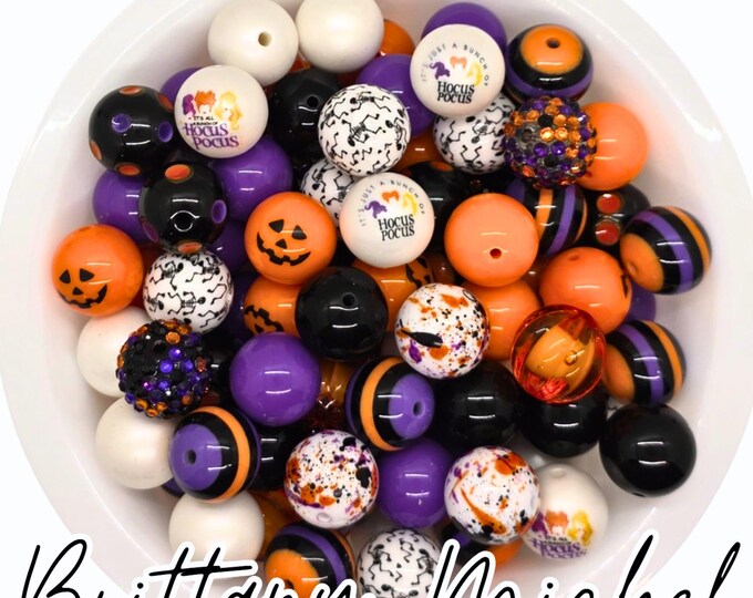 Hocus Pocus Halloween Chunky Bead Mix: 20mm Acrylic Beads, Set of 25 ...