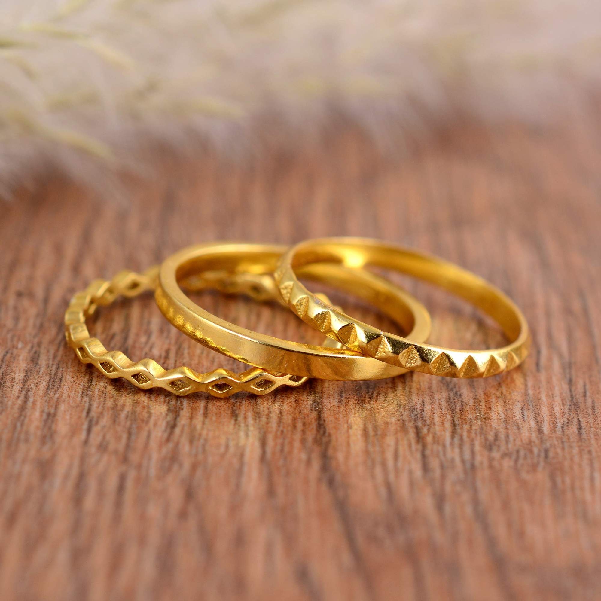 Minimalist Gold Ring Set, Gold Rings, Chunky Gold Ring, Midi Ring ...