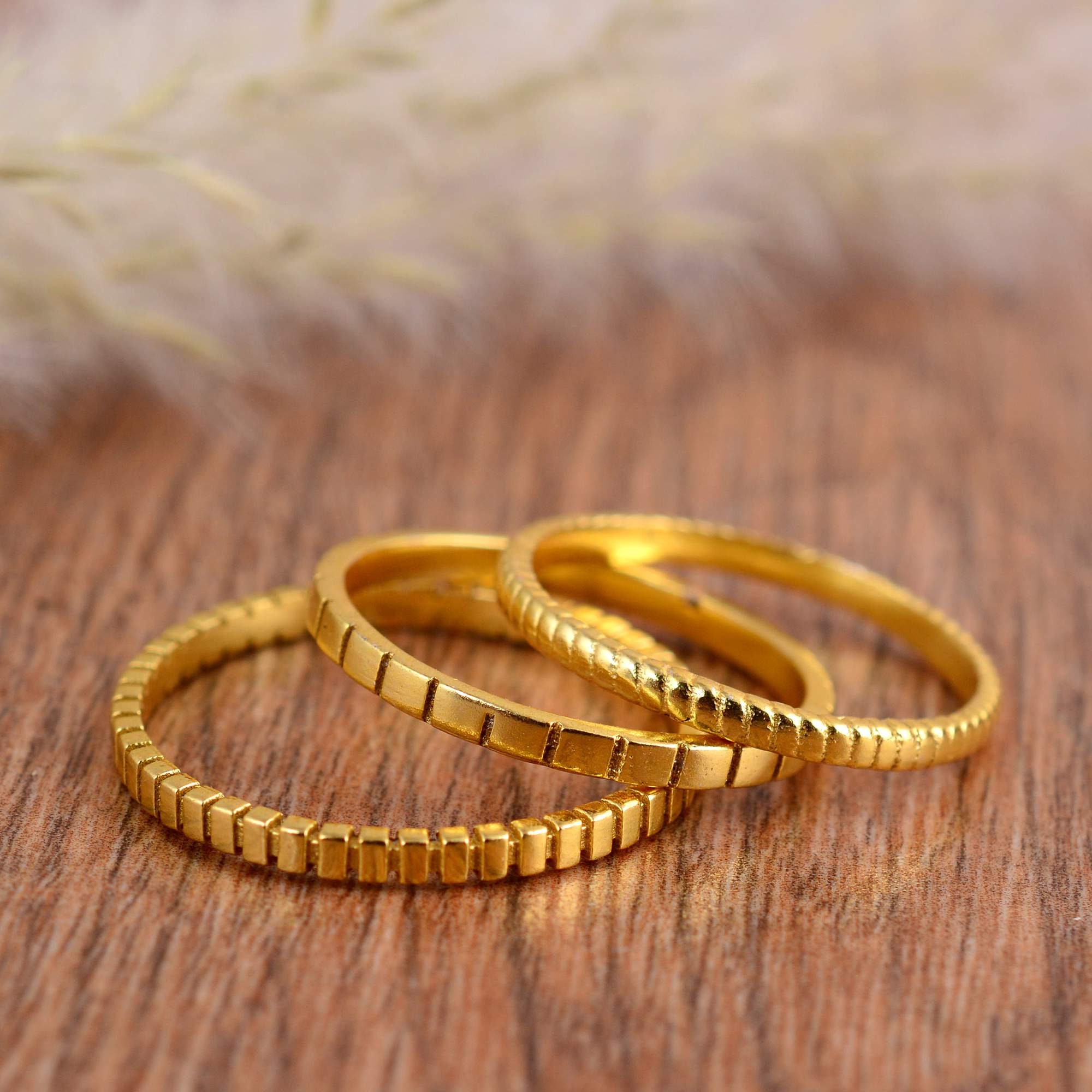 Minimalist Gold Ring Set, Gold Rings, Chunky Gold Ring, Midi Ring ...