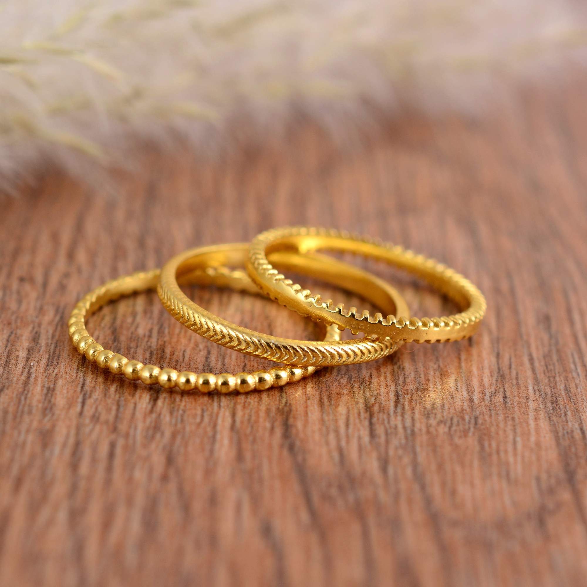 Minimalist Gold Ring Set, Gold Rings, Chunky Gold Ring, Midi Ring ...