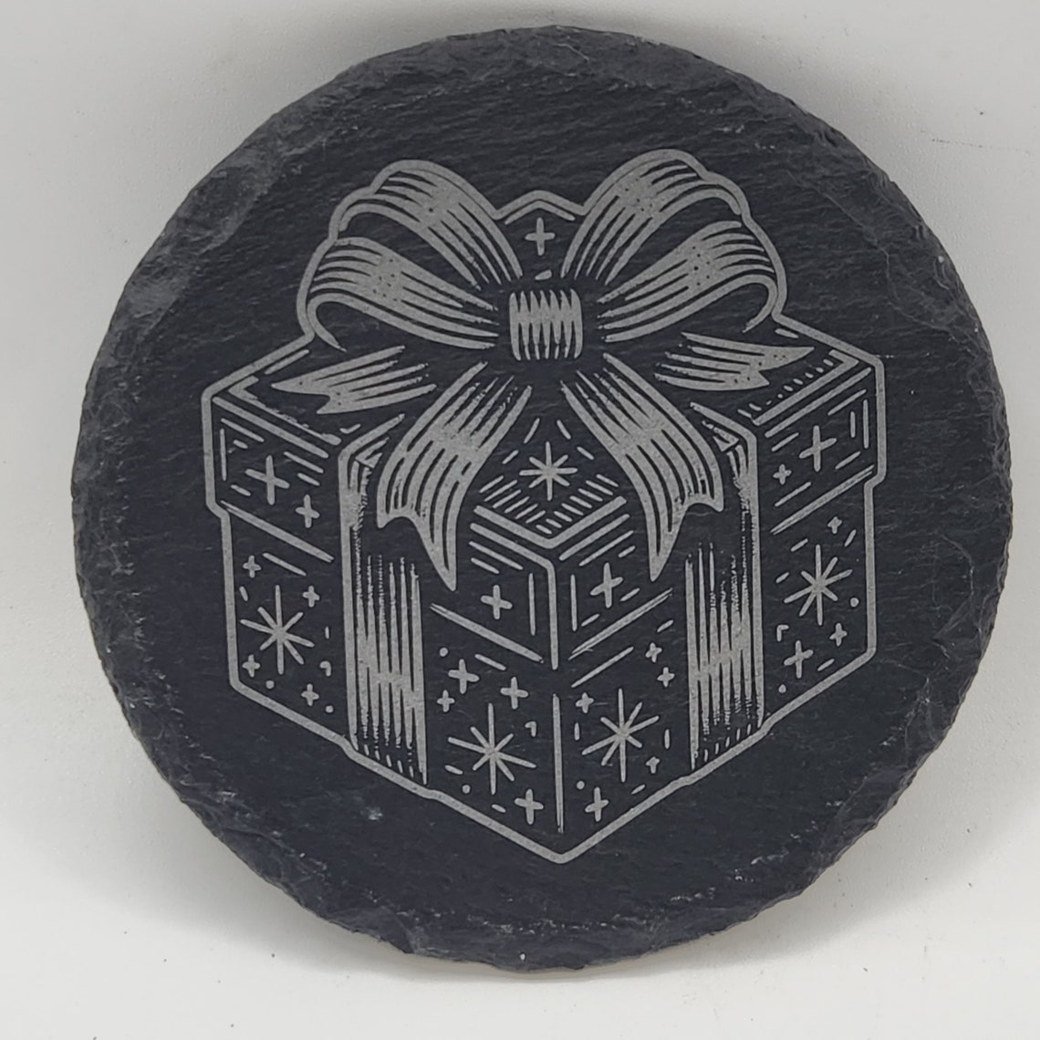 Engraved Slate Coasters - Set of 6 Christmas Themed Coasters - Set #1 ...