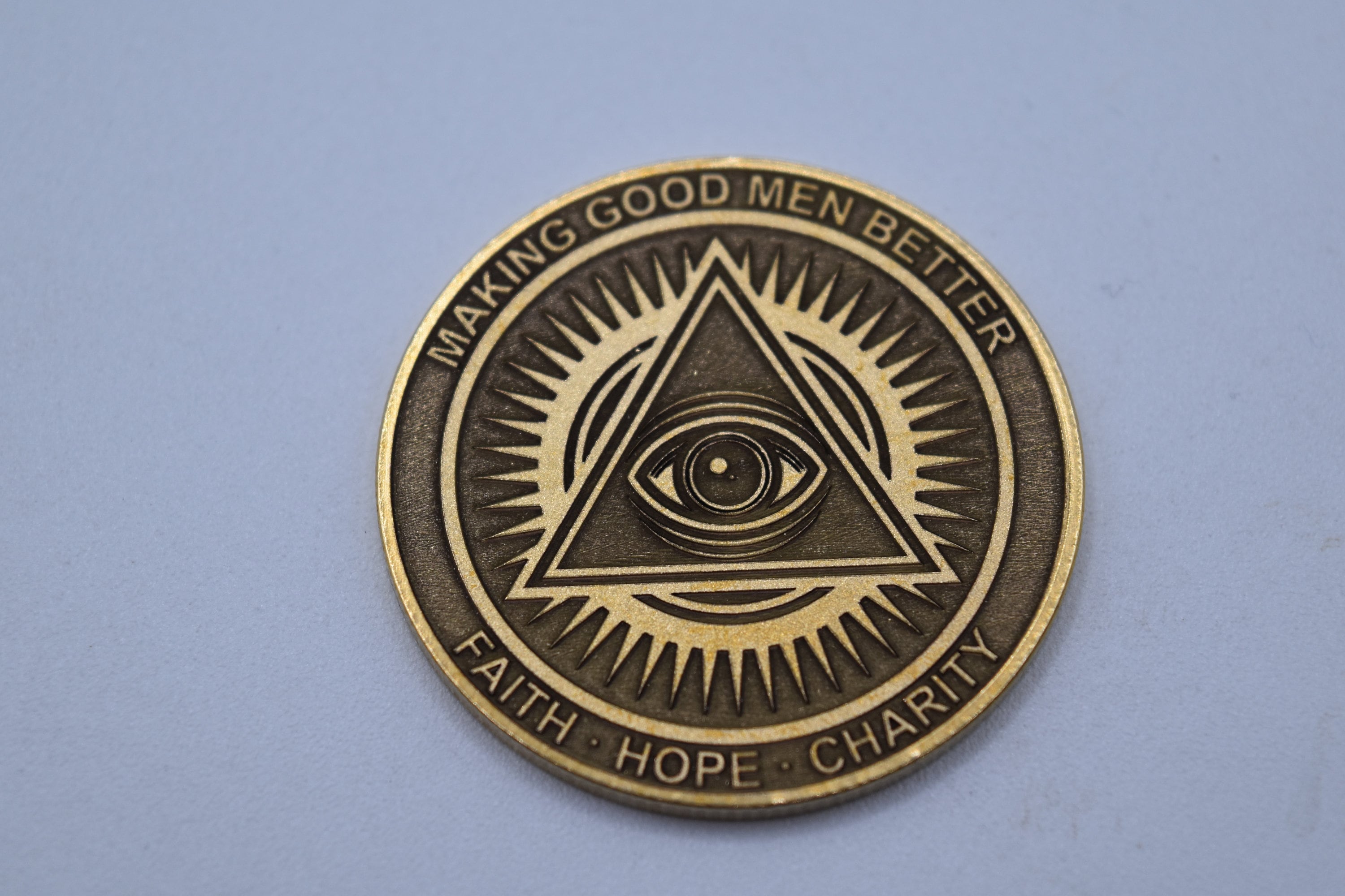 Masonic Challenge Coin 2 - Double-sided Brass Engraved Commemorative ...