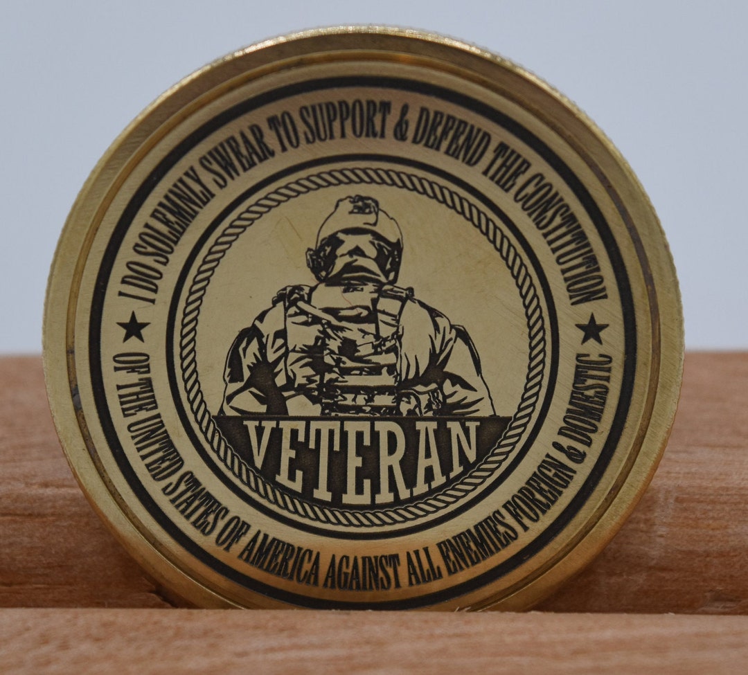 Veteran Challenge Coin - Double-sided Brass Engraved Commemorative Coin ...