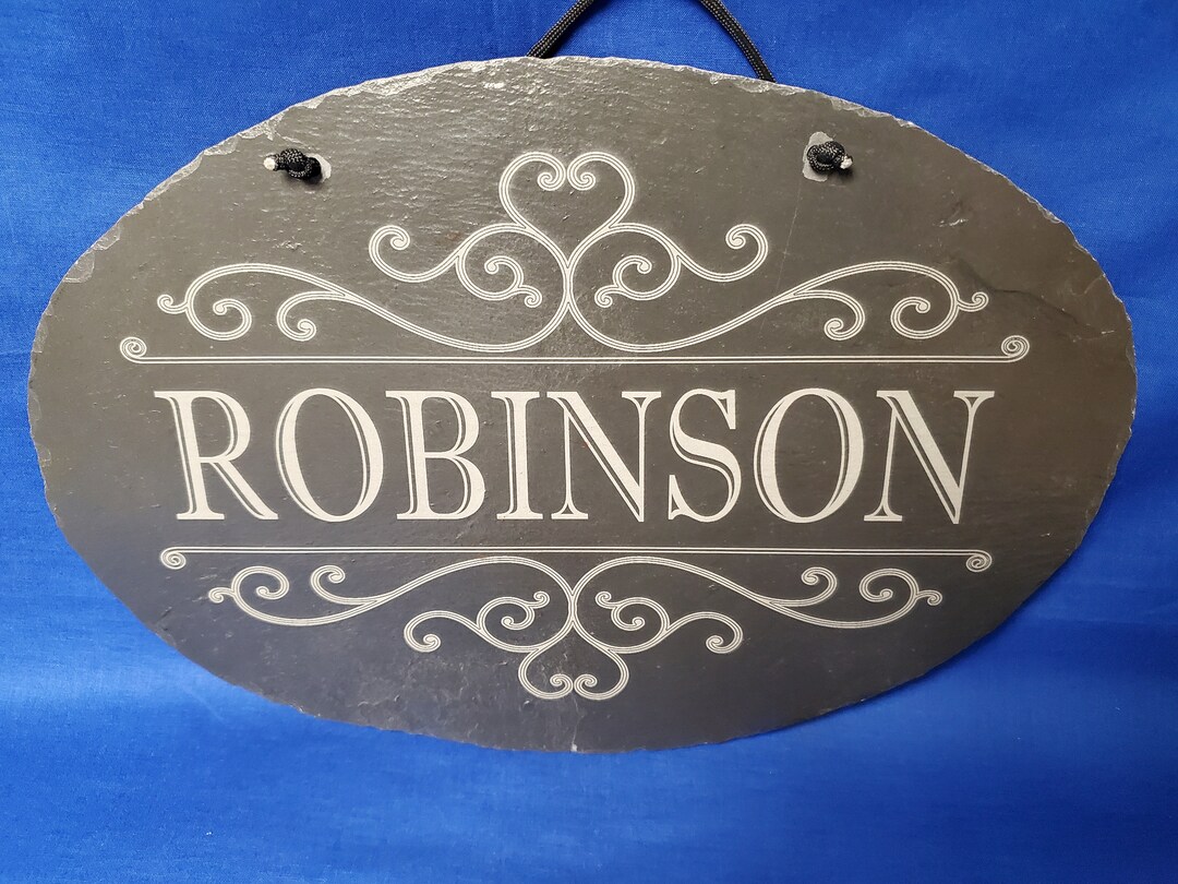 Personalized Laser Engraved Slate Family Name Sign - Etsy