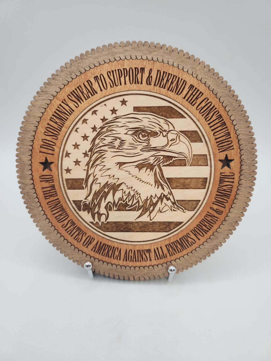 Wood Layered Wall Plaque - Oath of Enlistment and Eagle Head/flag - Etsy