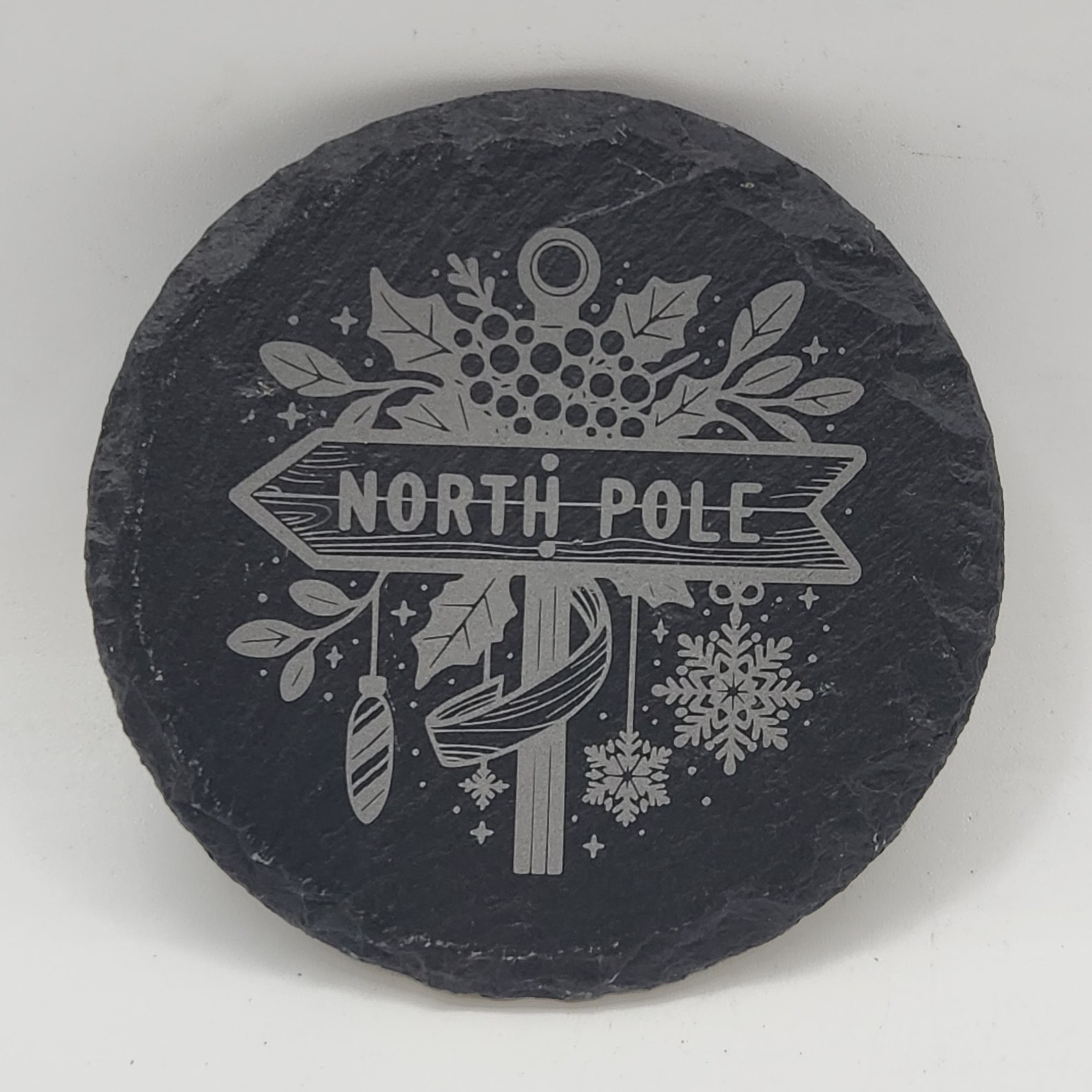 Engraved Slate Coasters - Set of 6 Christmas Themed Coasters - Set #1 ...