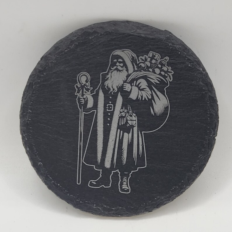 Engraved Slate Coasters - Set of 6 Christmas Themed Coasters - Set #1 ...