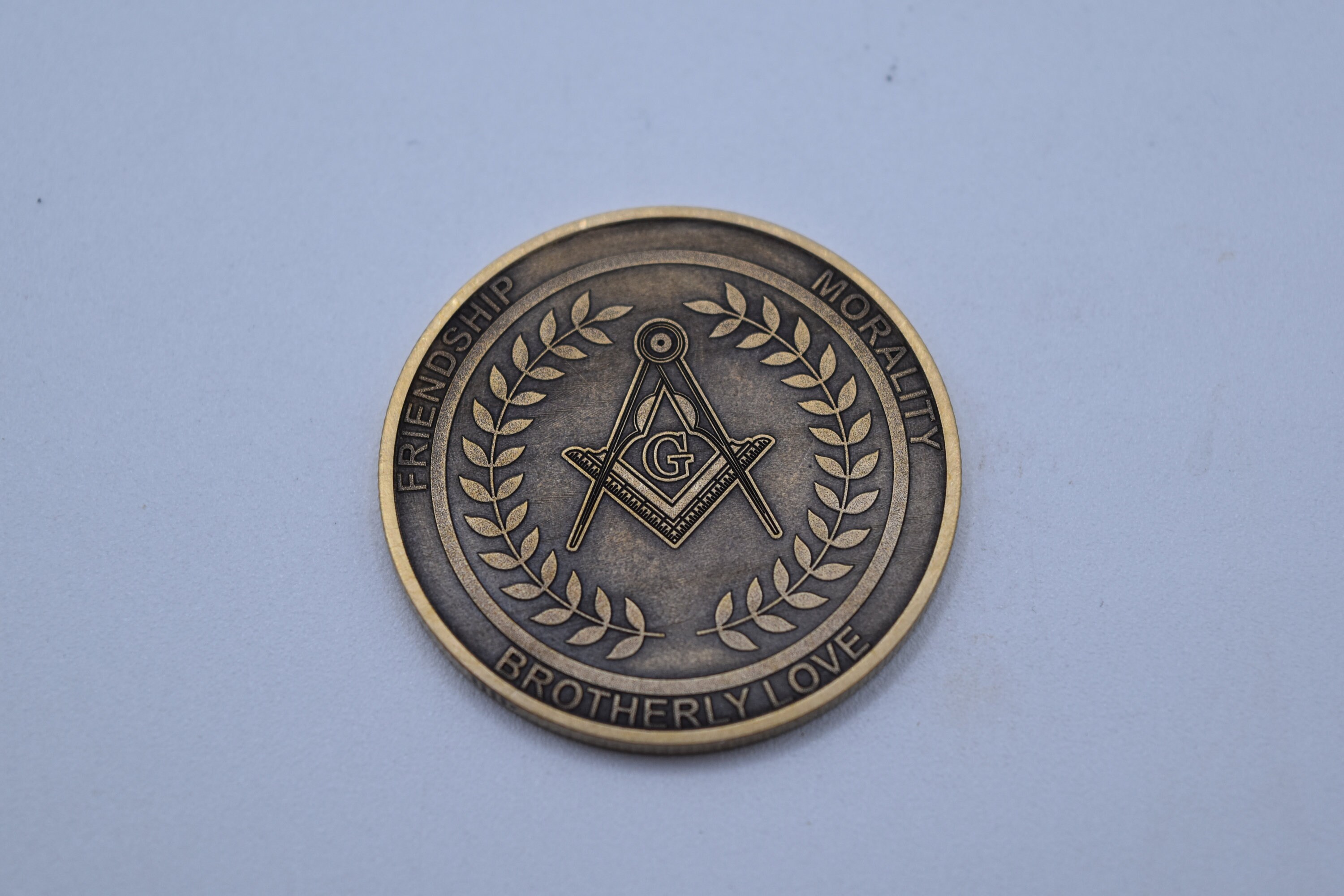Masonic Challenge Coin - Double-sided Brass Engraved Commemorative Coin ...