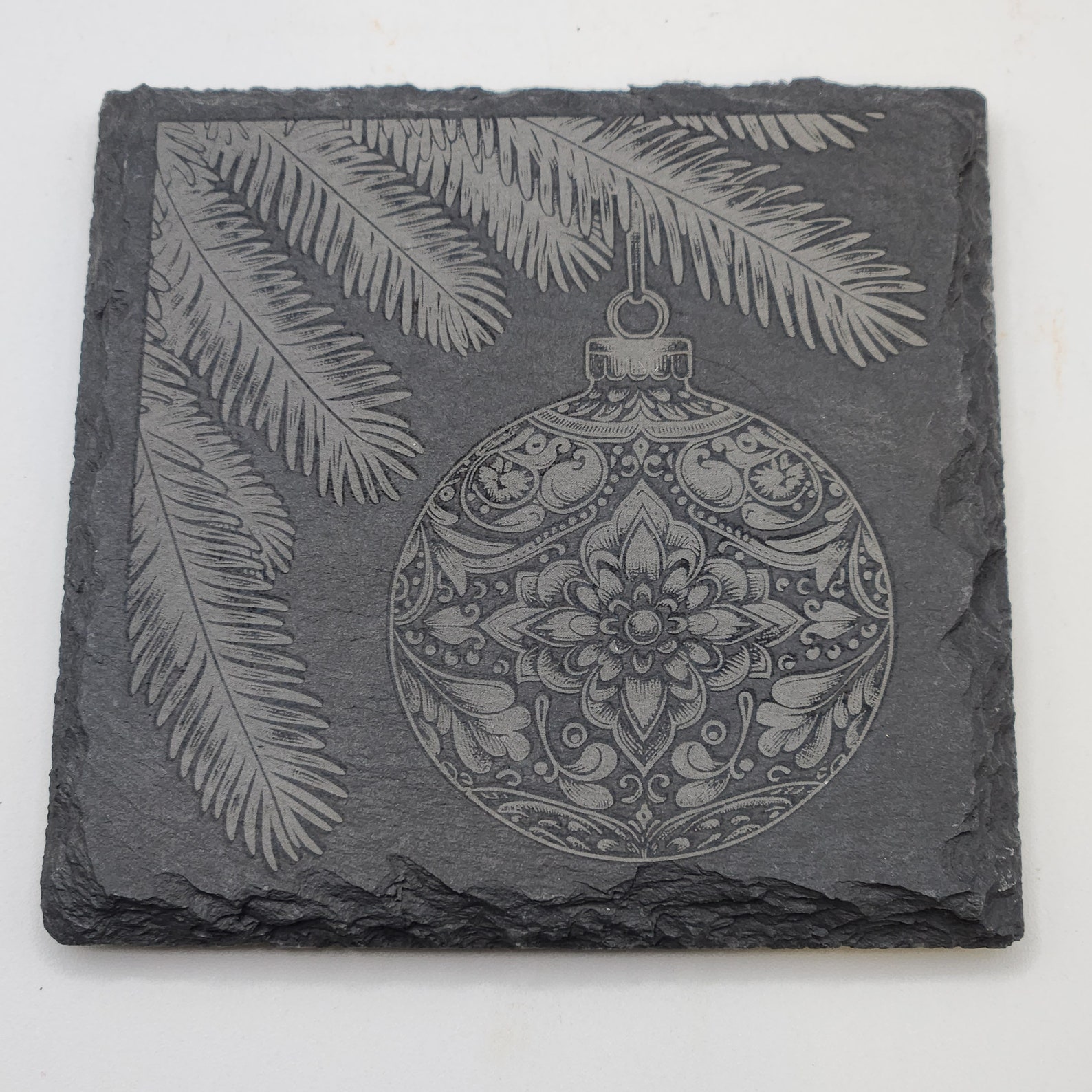 Engraved Slate Coasters - Set of 6 Christmas Themed Coasters - Set #3 ...