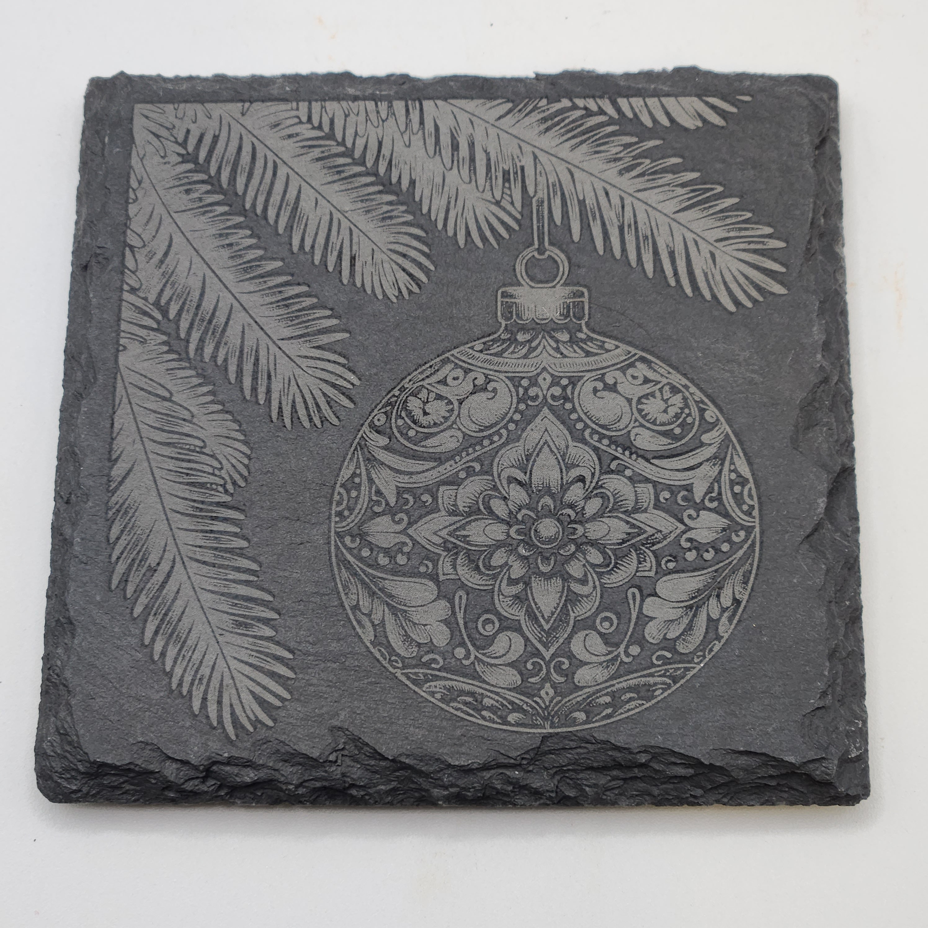 Engraved Slate Coasters - Set of 6 Christmas Themed Coasters - Set #3 ...
