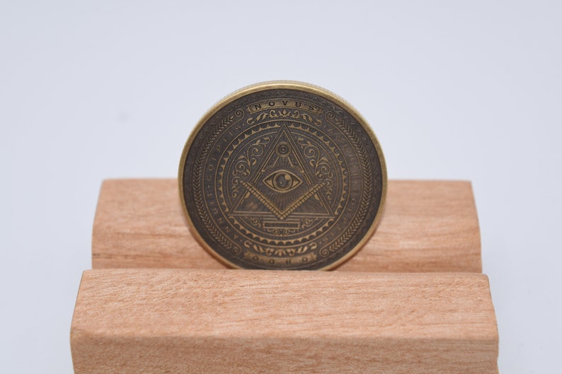 Masonic Challenge Coin Double-sided Brass Engraved Commemorative Coin ...