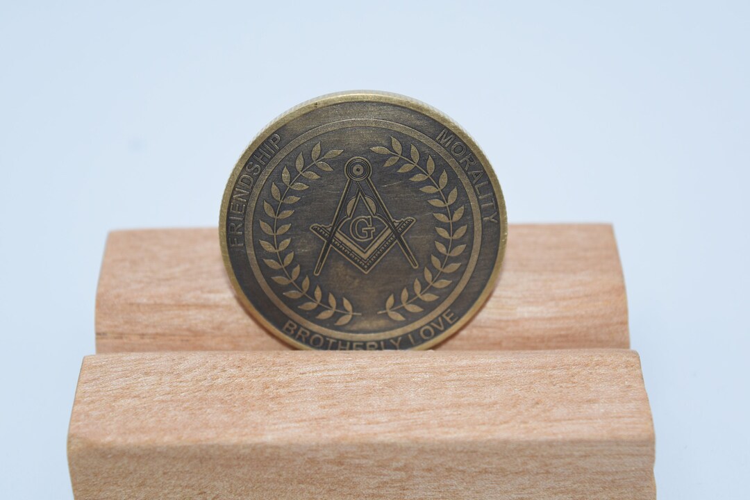 Masonic Challenge Coin - Double-sided Brass Engraved Commemorative Coin ...