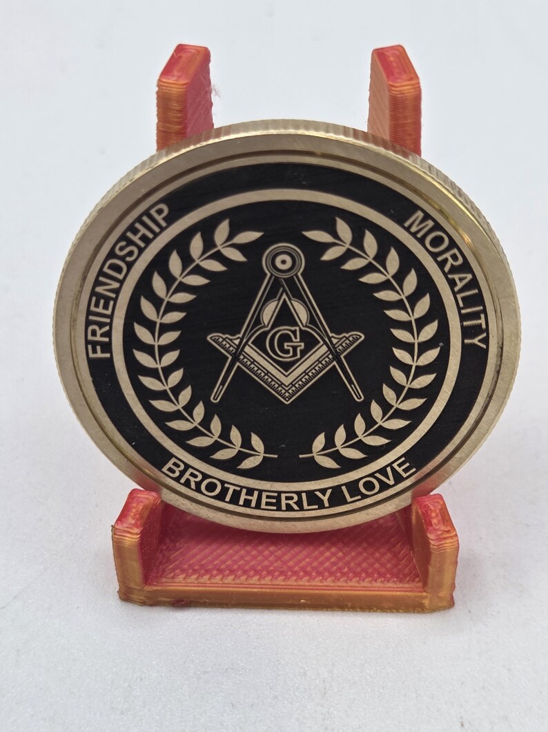 Masonic Challenge Coin 2 - Double-sided Brass Engraved Commemorative ...