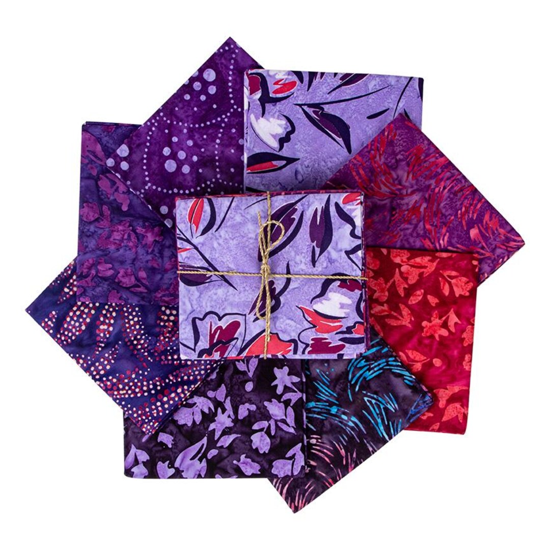 Expressions Batiks A Nod to Mod Purple Fat Quarter Bundle C- FQ 23065 C ...