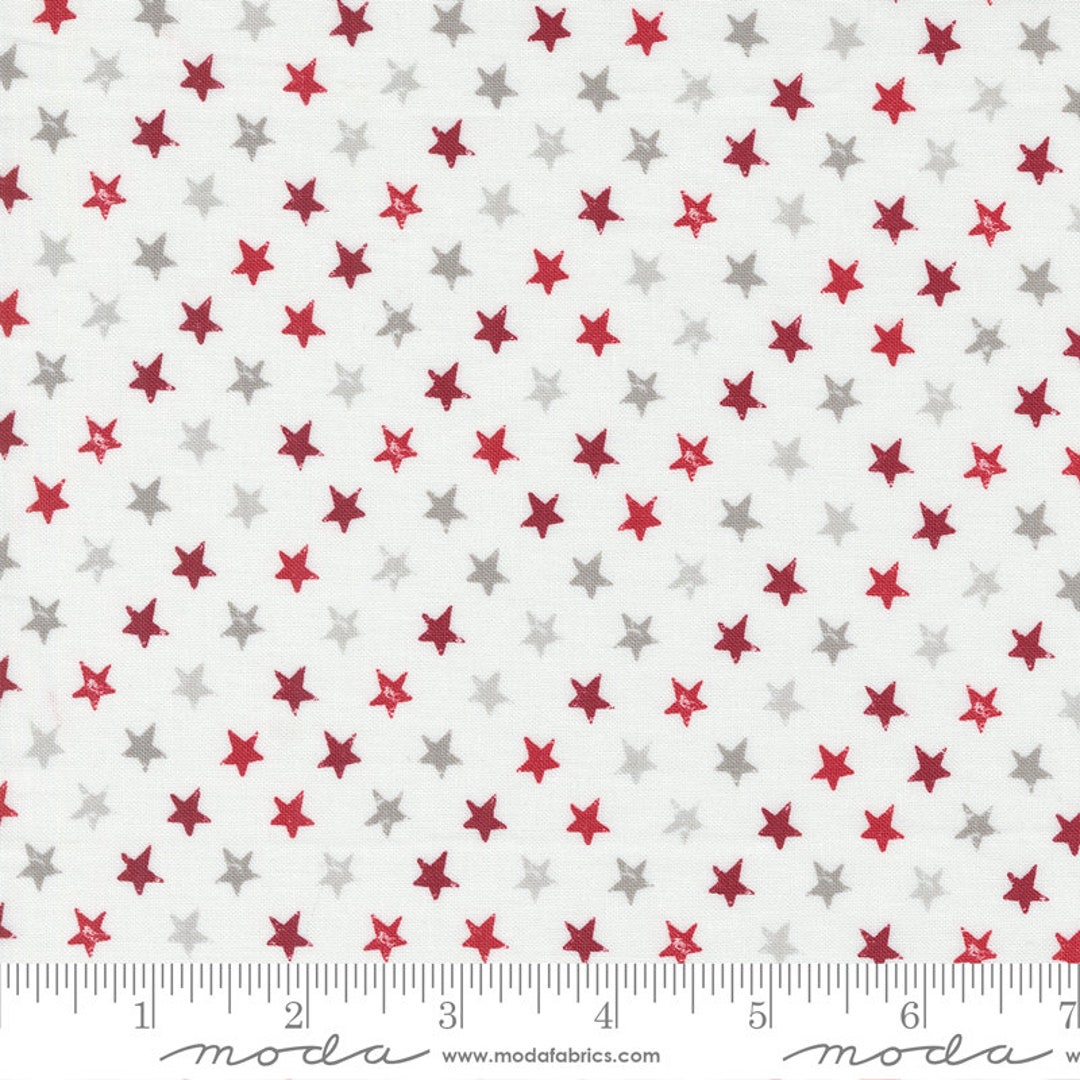 Old Glory- Star Spangled Americana Stars- Cloud Red- 5204 11- Moda ...