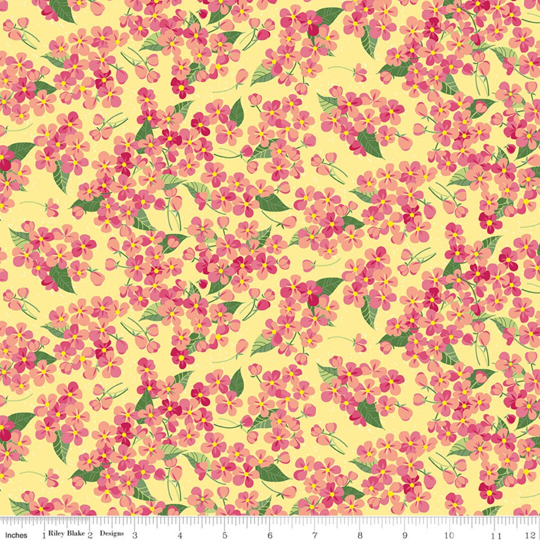 Orchard- Blossoms -lemon- Riley Blake Designs by Jill Finley - Etsy